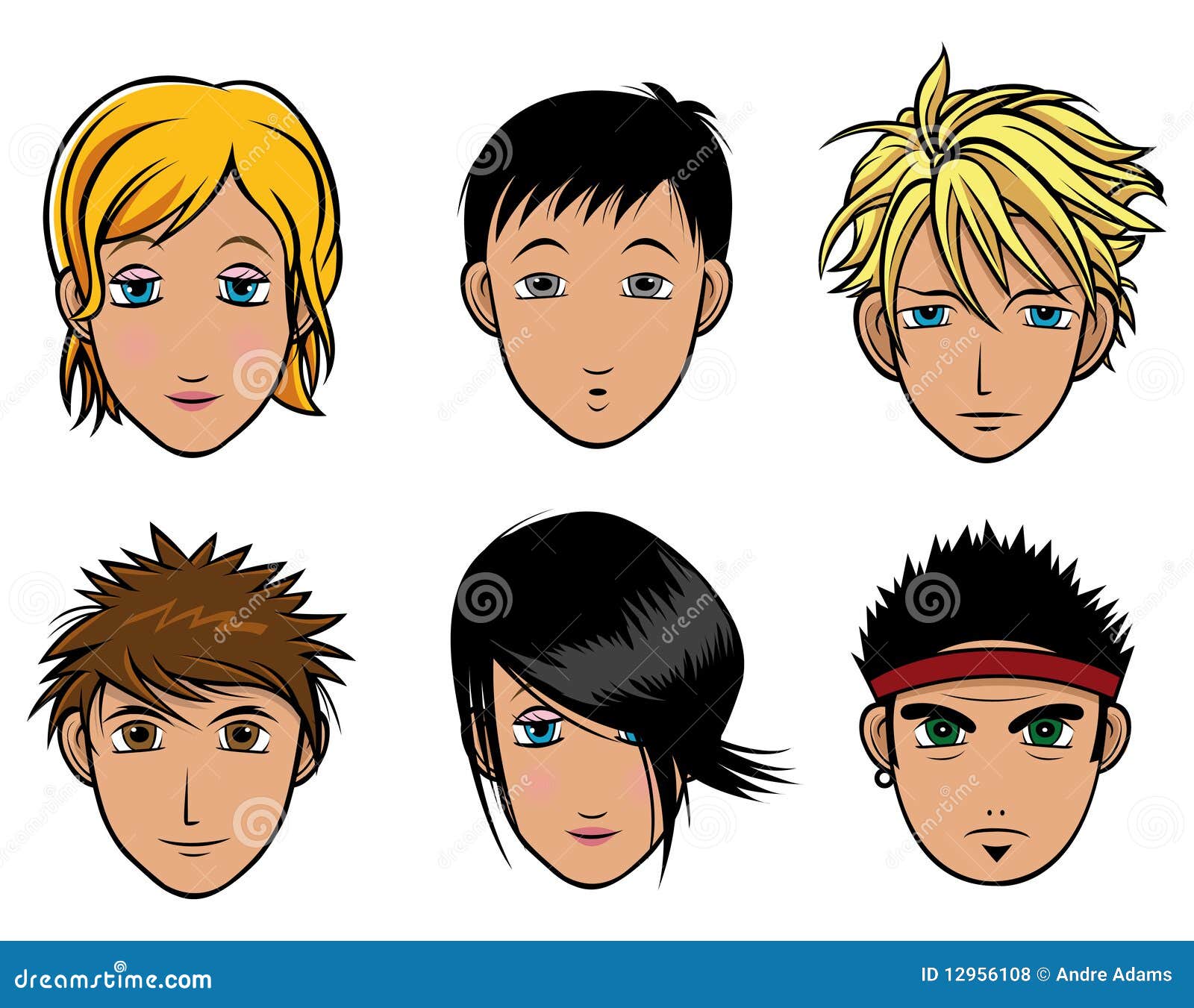 Japanese Chibi Boys And Girls Vector Illustration | CartoonDealer.com ...