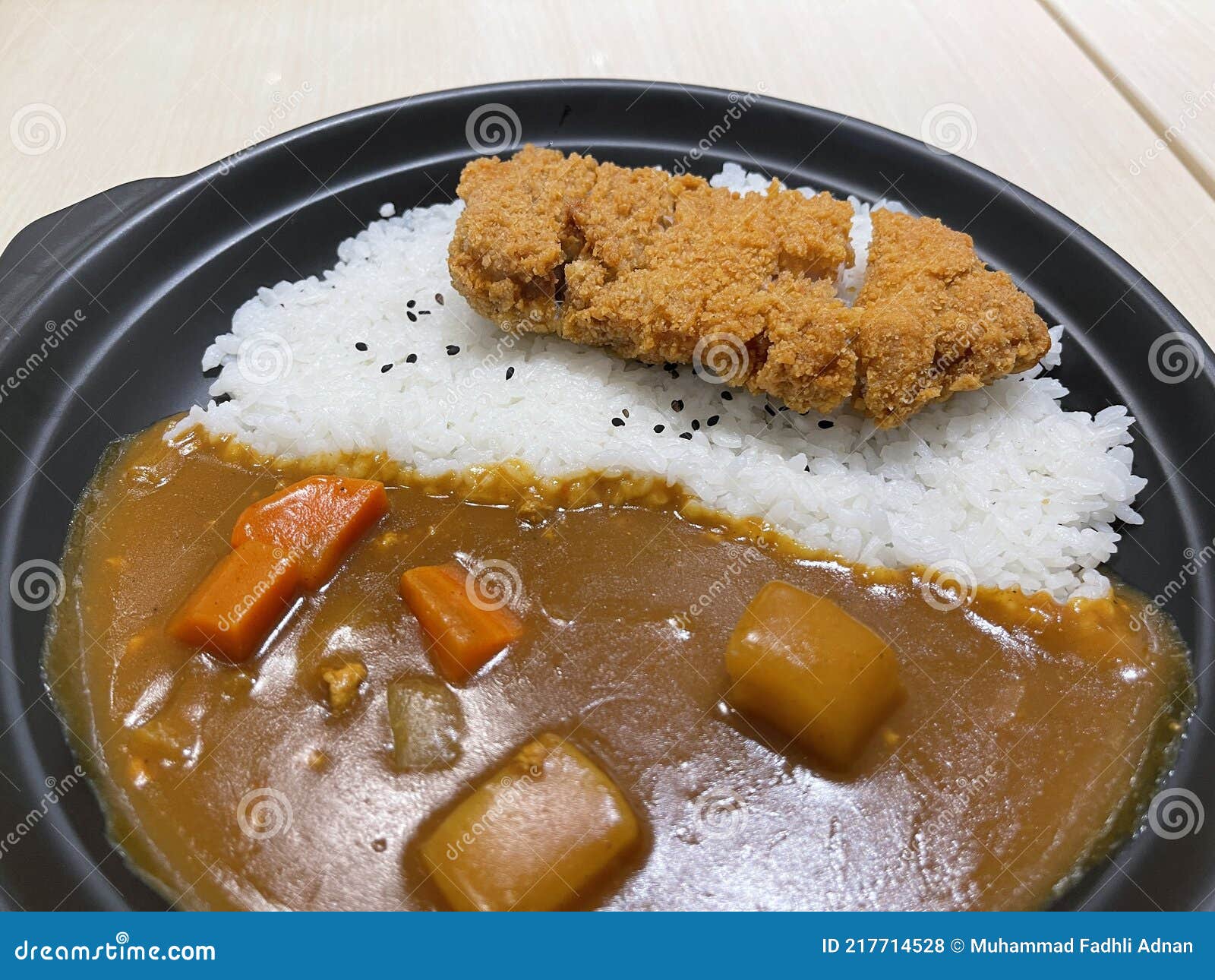 Chicken katsu curry rice stock photo. Image of oriental - 217714528