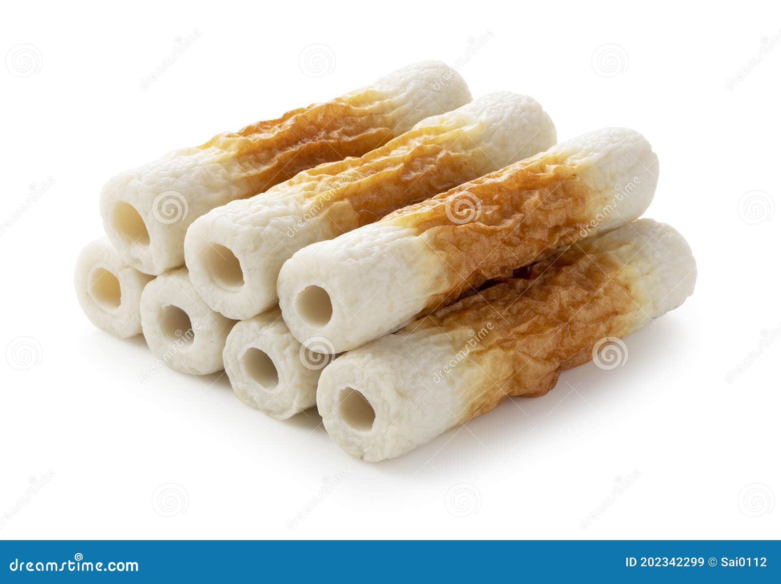 Japanese Chikuwa Placed on a White Background Stock Image - Image of ...
