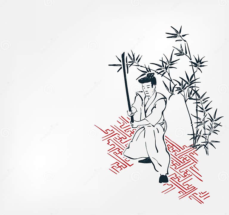 Japanese Chinese Vector Design Samurai Training Nature Stock ...
