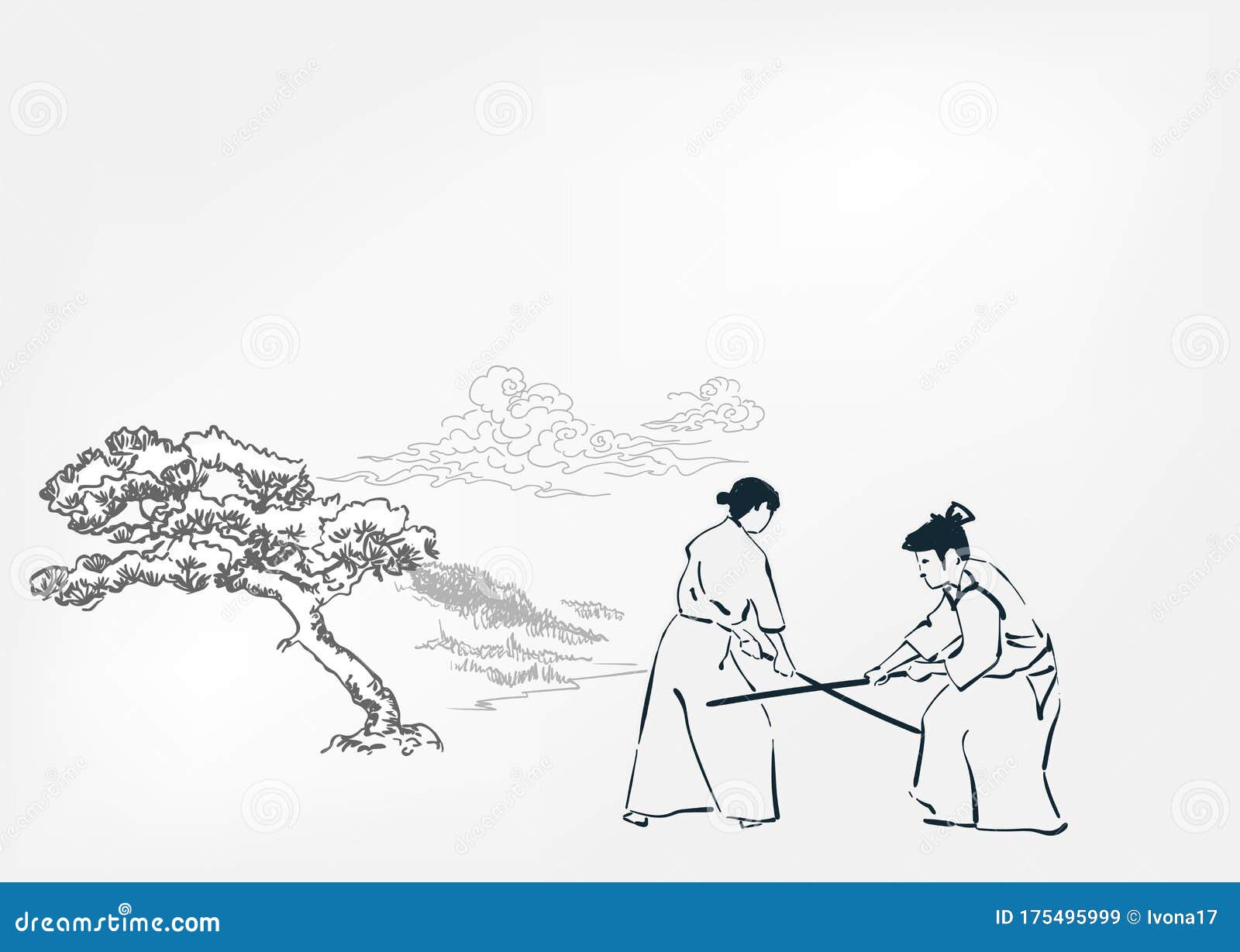Japanese Chinese Vector Design Samurai Training Nature Stock ...
