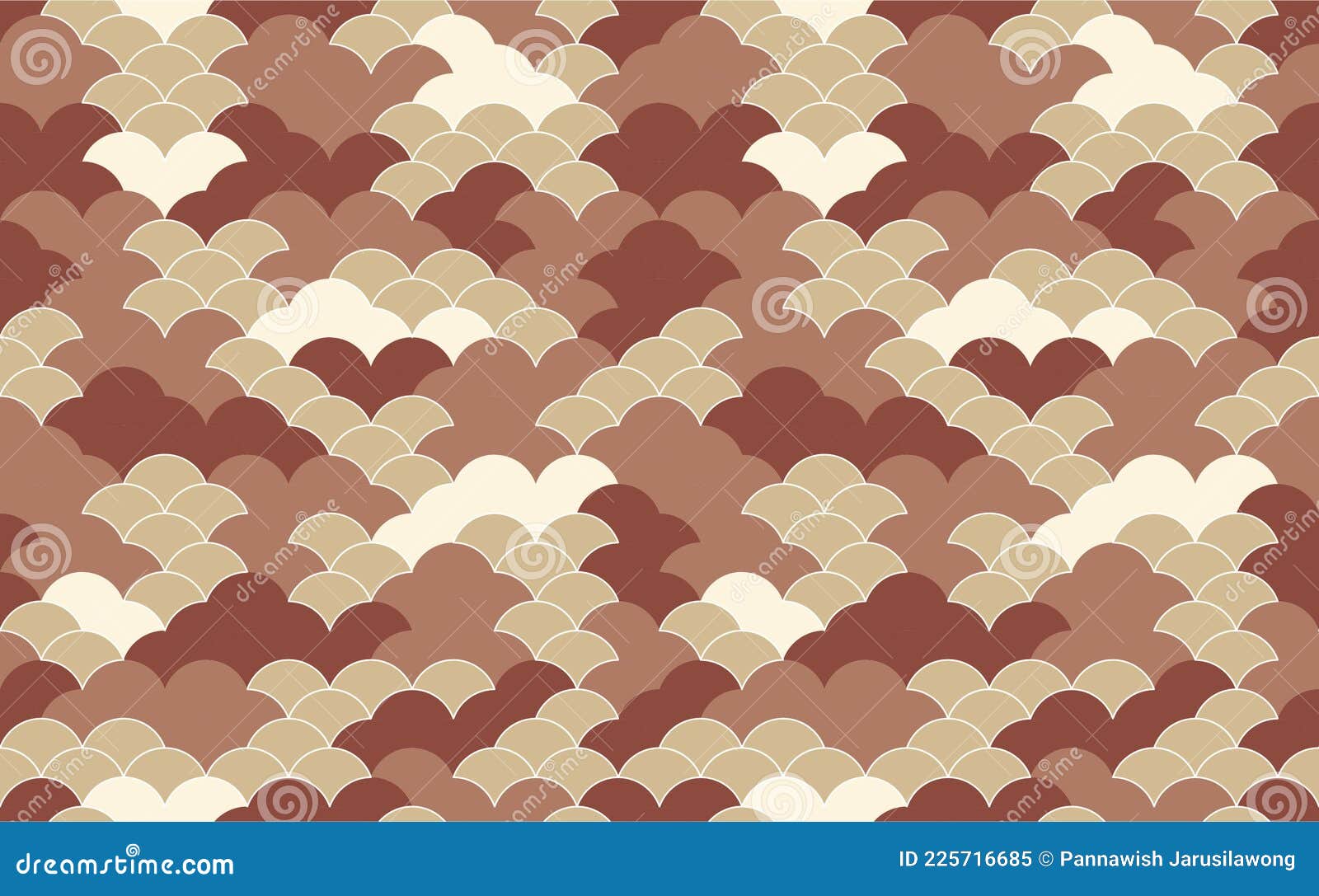 Japanese Circle Cloud Wave Vector Seamless Pattern Stock Vector ...