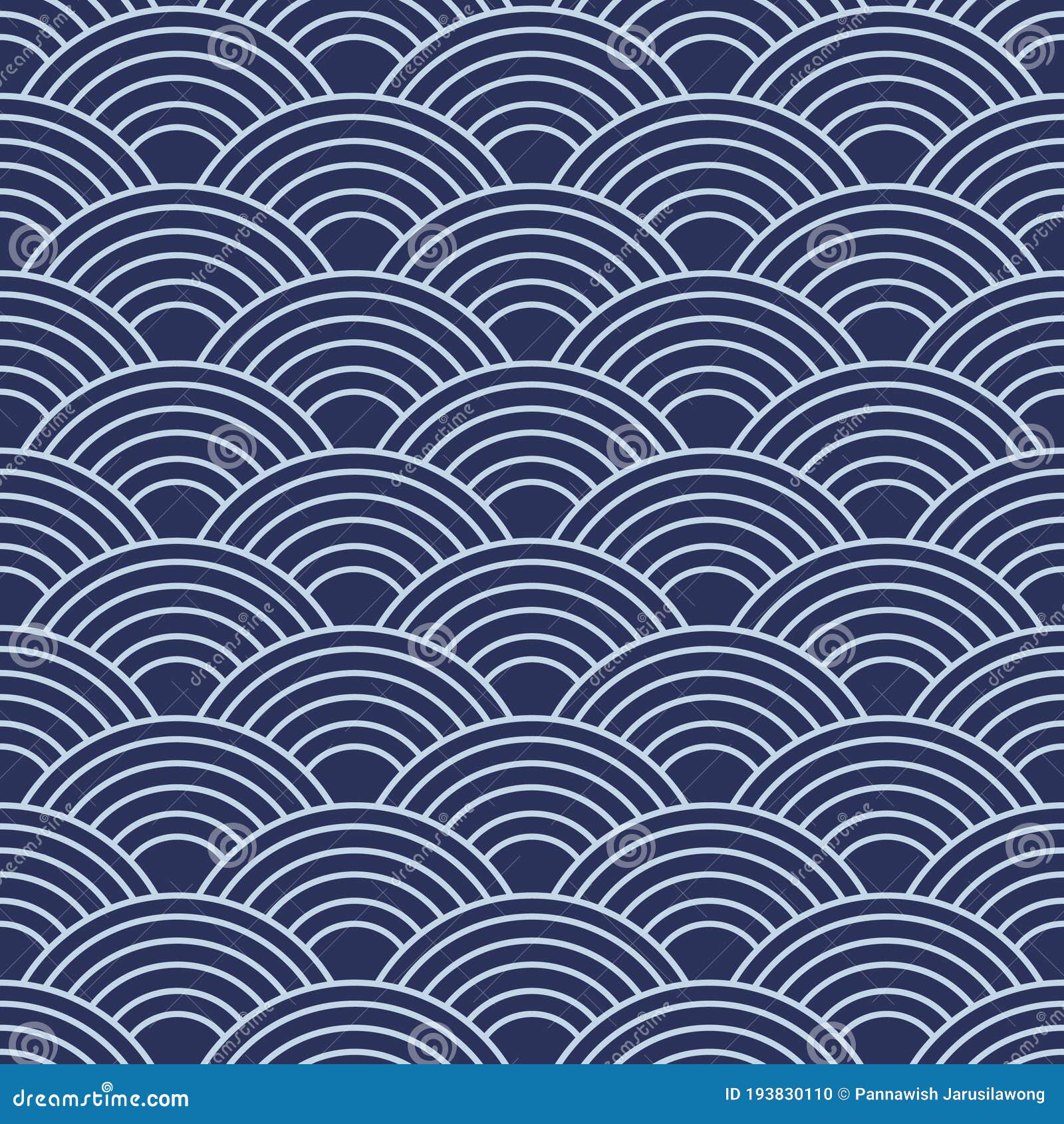 Japanese Circle Wave Vector Seamless Pattern Stock Vector ...