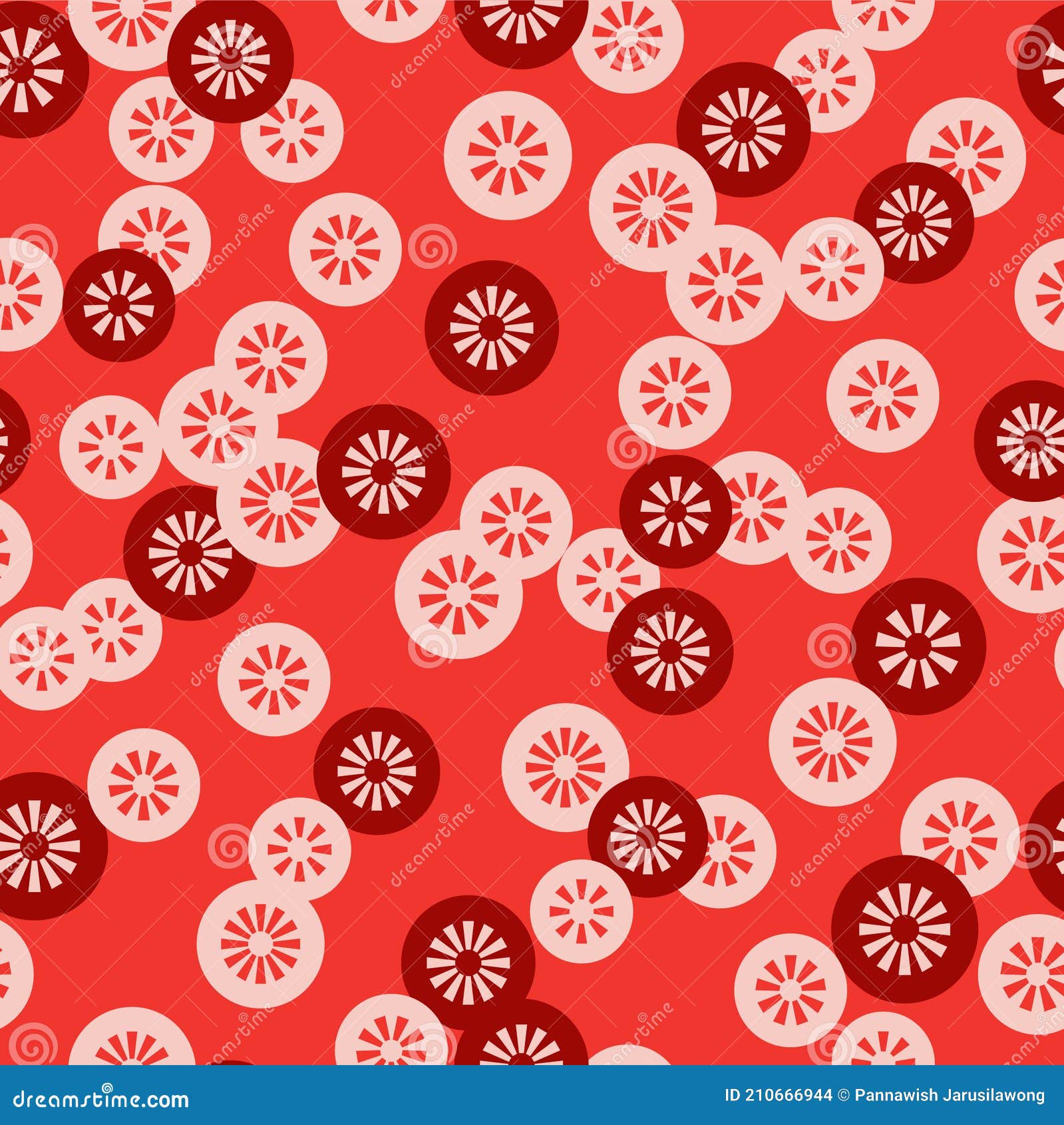 Japanese Circle Wheel Vector Seamless Pattern Stock Vector ...