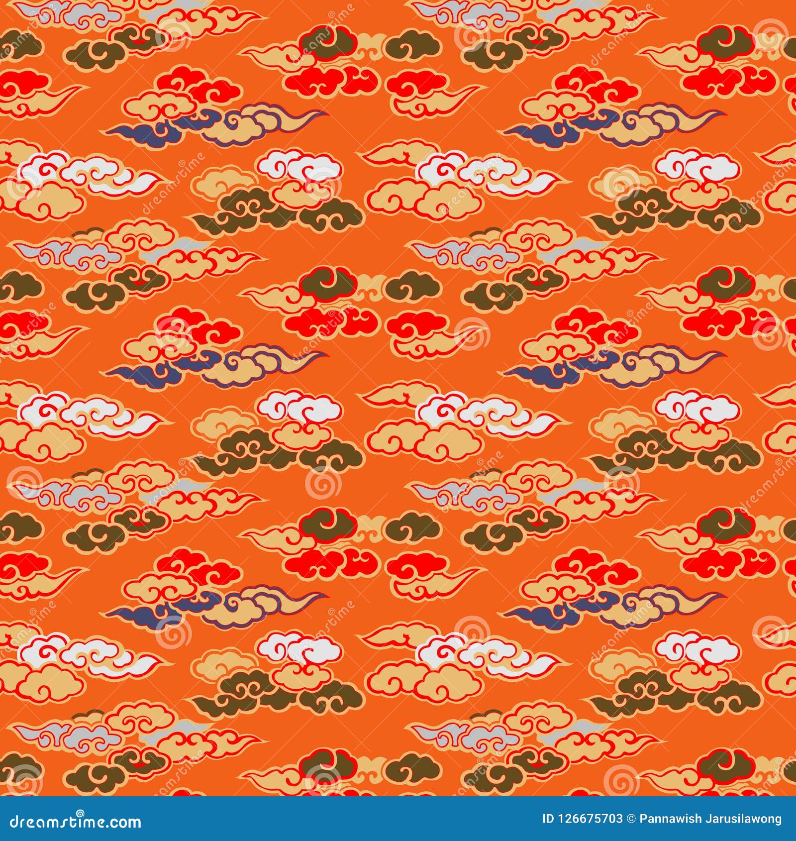 Japanese Cloud Vintage Pattern Stock Vector - Illustration of asia ...