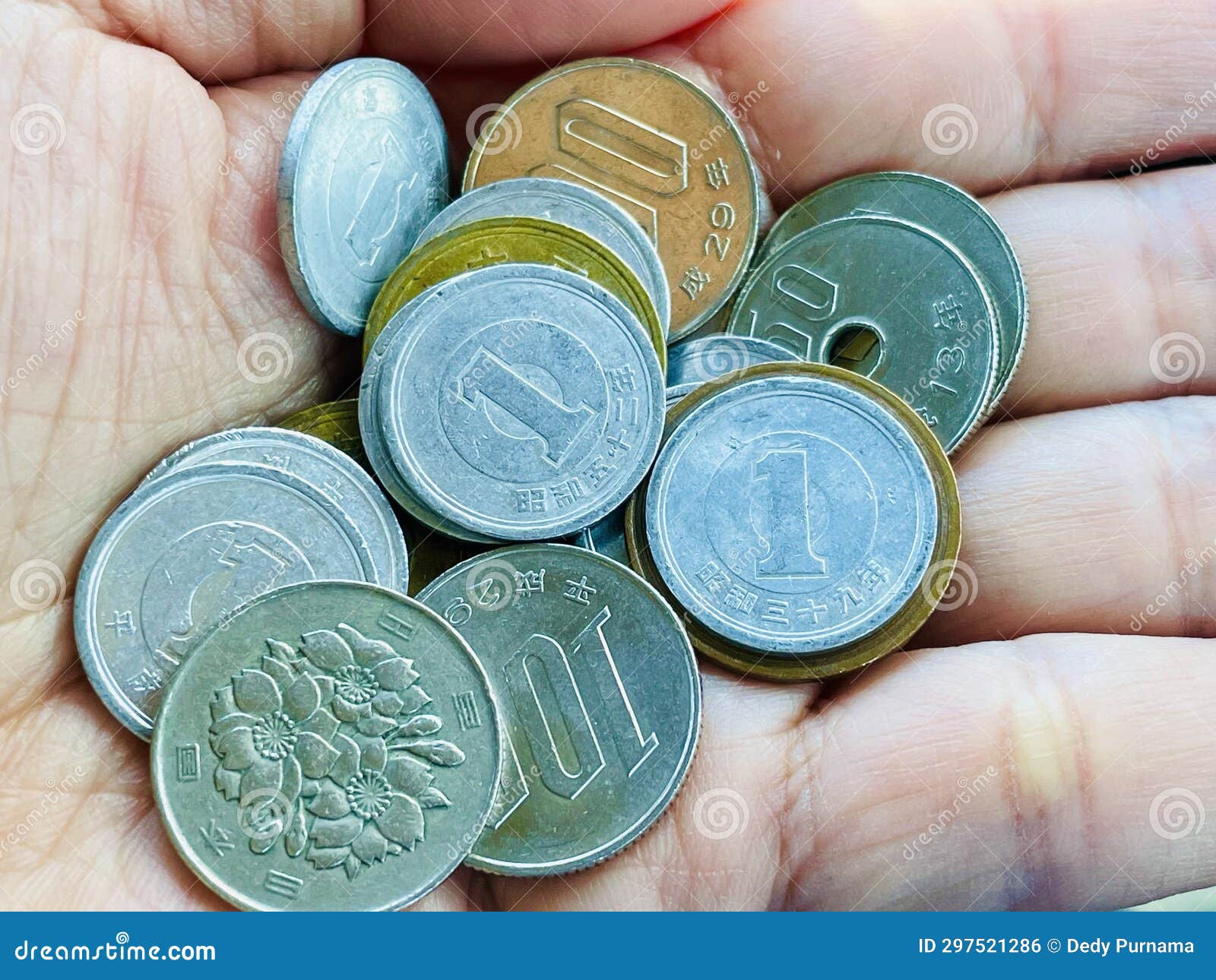 Japanese coins stock photo. Image of cash, monetary - 297521286