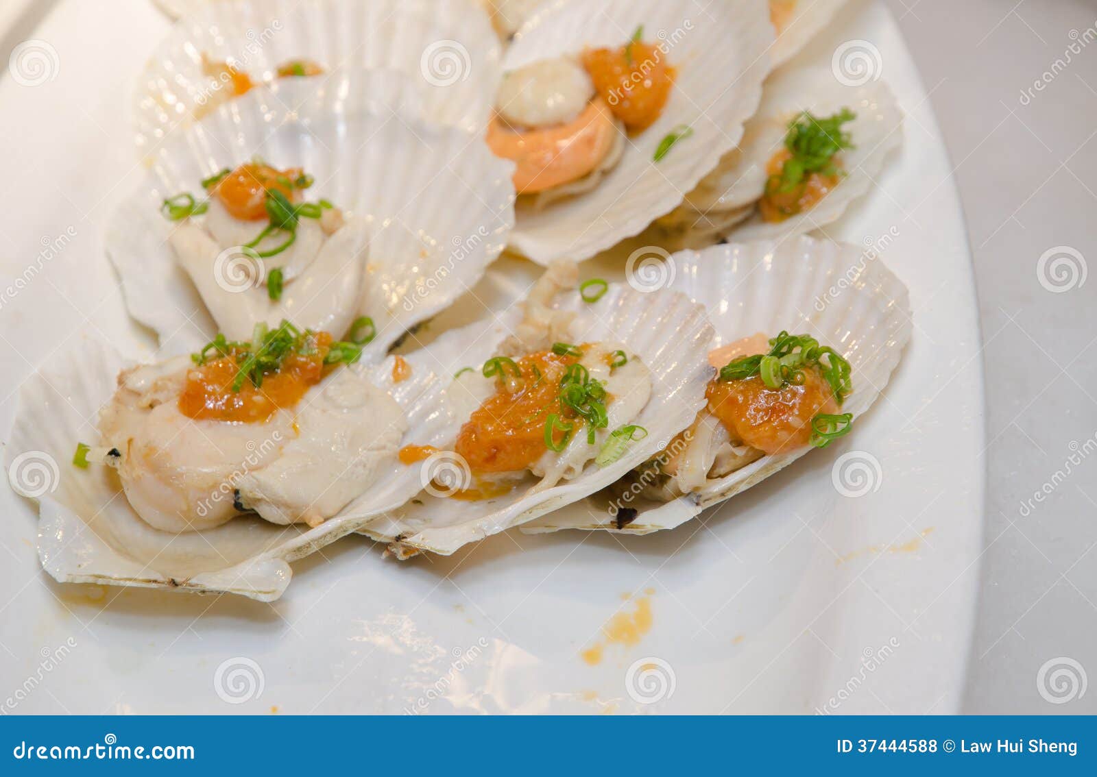 Japanese cold scallop dish stock photo. Image of scallops - 37444588