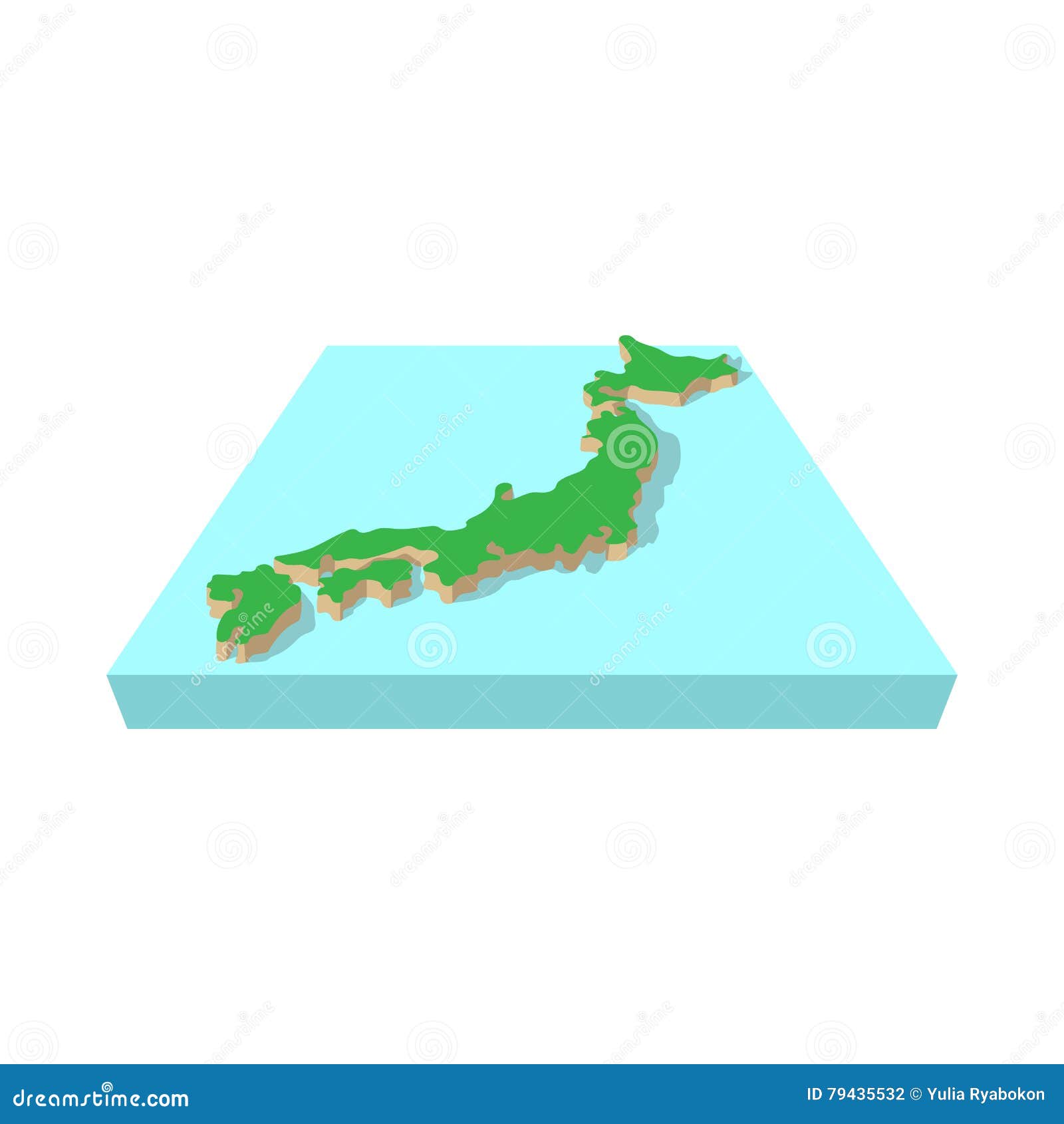 Japanese Country Map Icon, Cartoon Style Stock Vector - Illustration of ...
