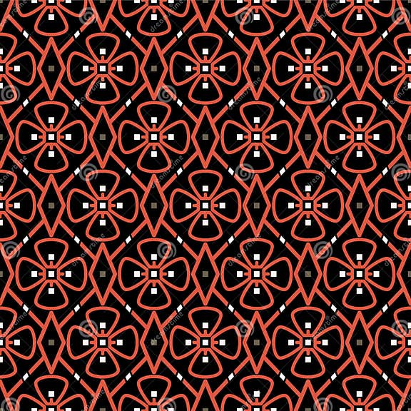 Japanese Cross Shape Flower Diamond Vector Seamless Pattern Stock ...