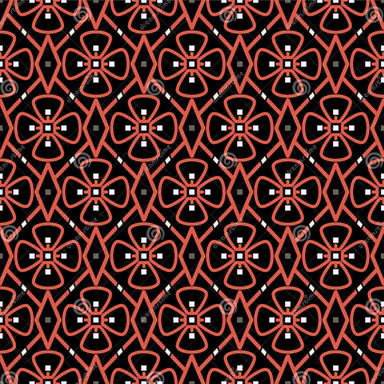 Japanese Cross Shape Flower Diamond Vector Seamless Pattern Stock ...