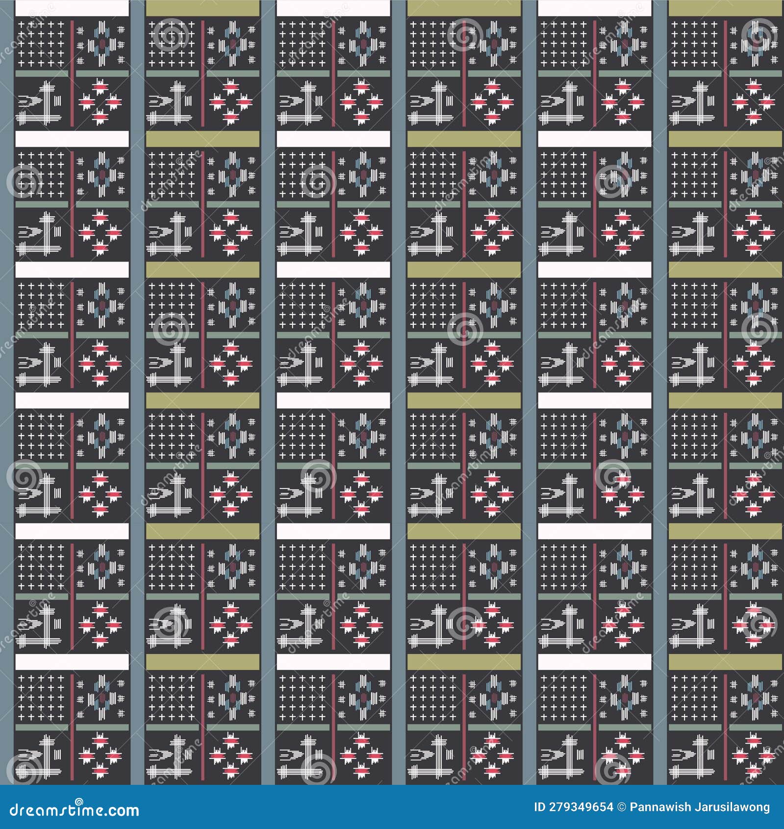 Japanese Cross Shape Line Square Vector Seamless Pattern Stock Vector ...