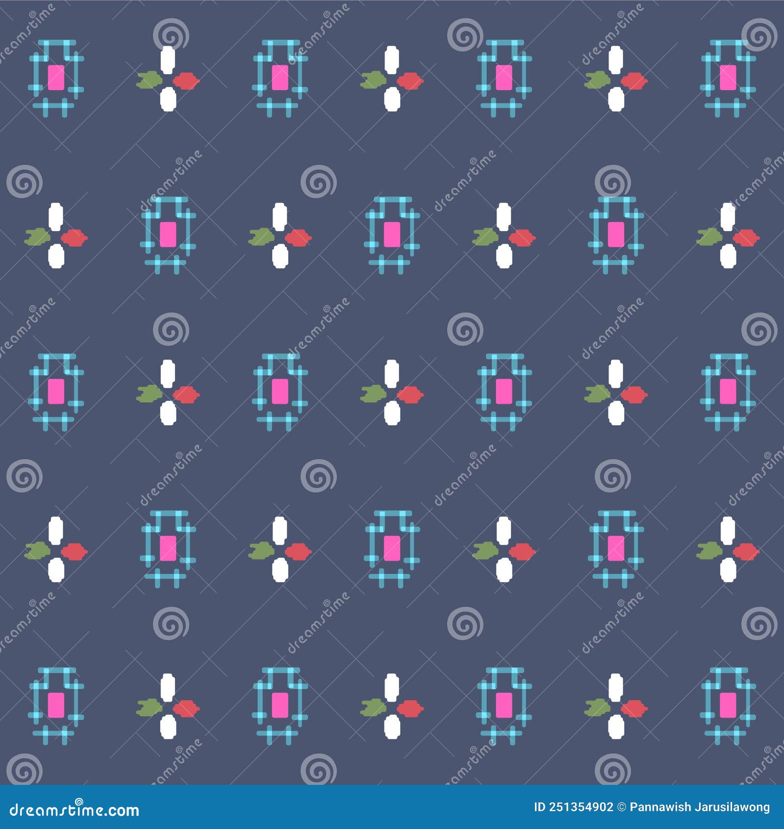 Japanese Cross Shape Motif Vector Seamless Pattern Stock Vector ...