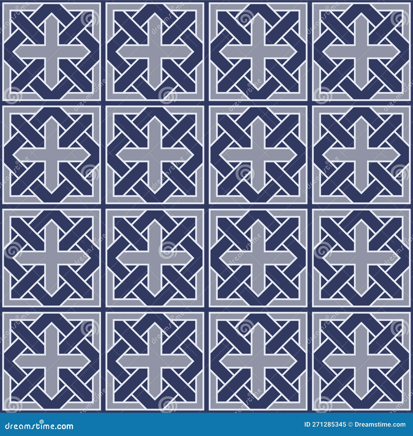 Japanese Cross Shape Square Vector Seamless Pattern Stock Vector ...
