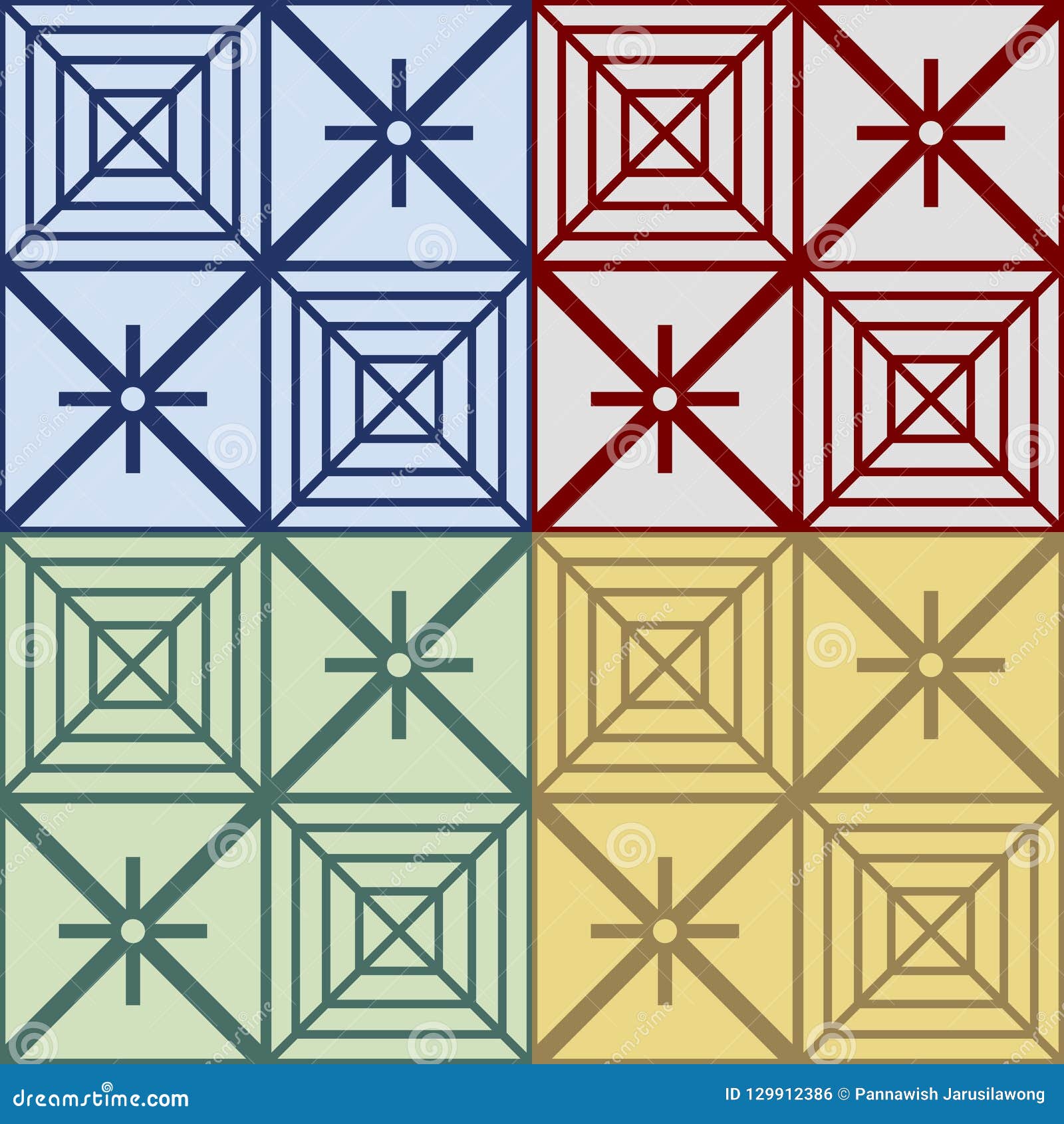 Japanese Cross Square Pattern Stock Vector - Illustration of green ...