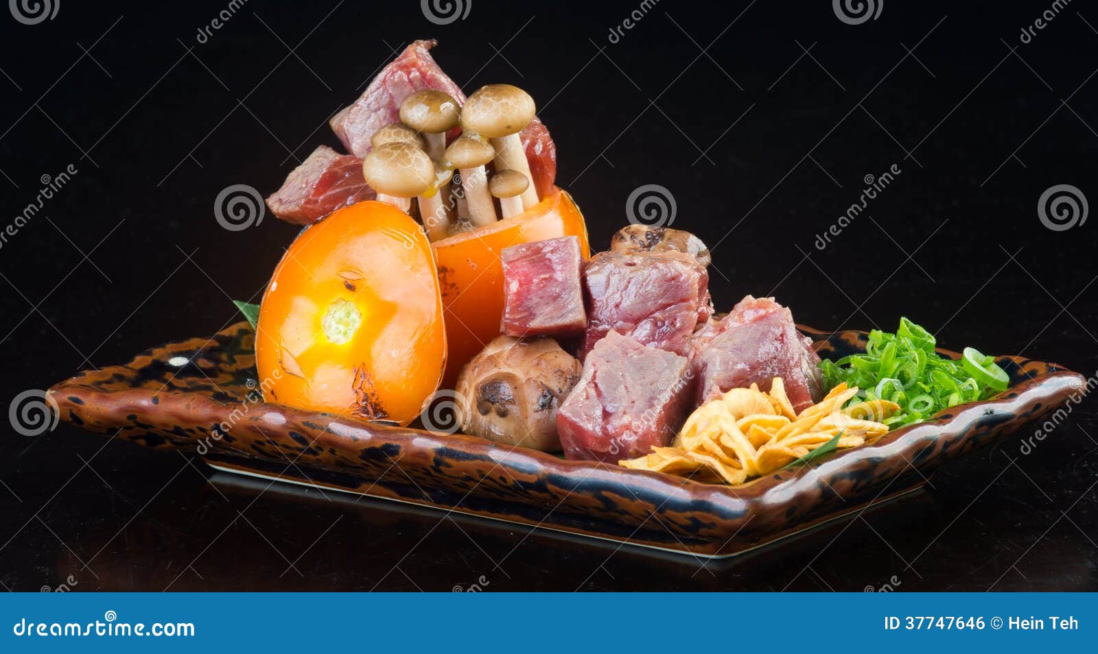 Japanese Cuisine. Beef Cube on the Background Stock Photo - Image of ...