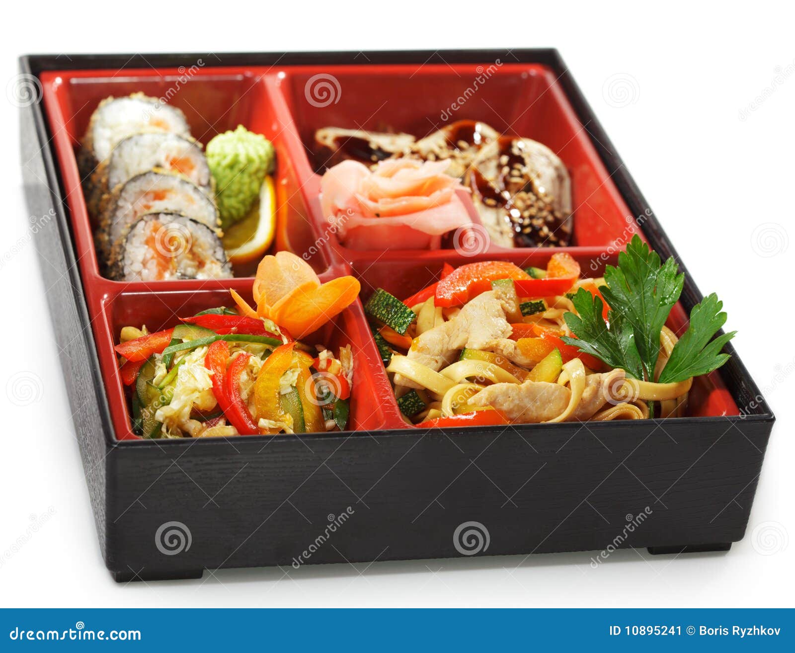 Japanese Cuisine - Bento Lunch Stock Image - Image of delicious ...