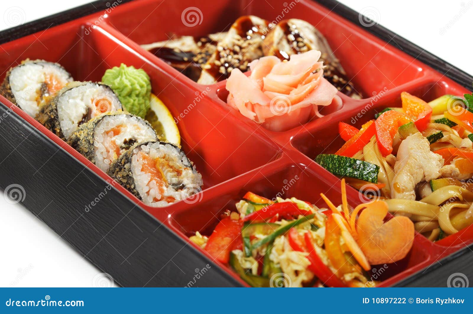 Japanese Cuisine - Bento Lunch Stock Photo - Image of dinner, bento ...