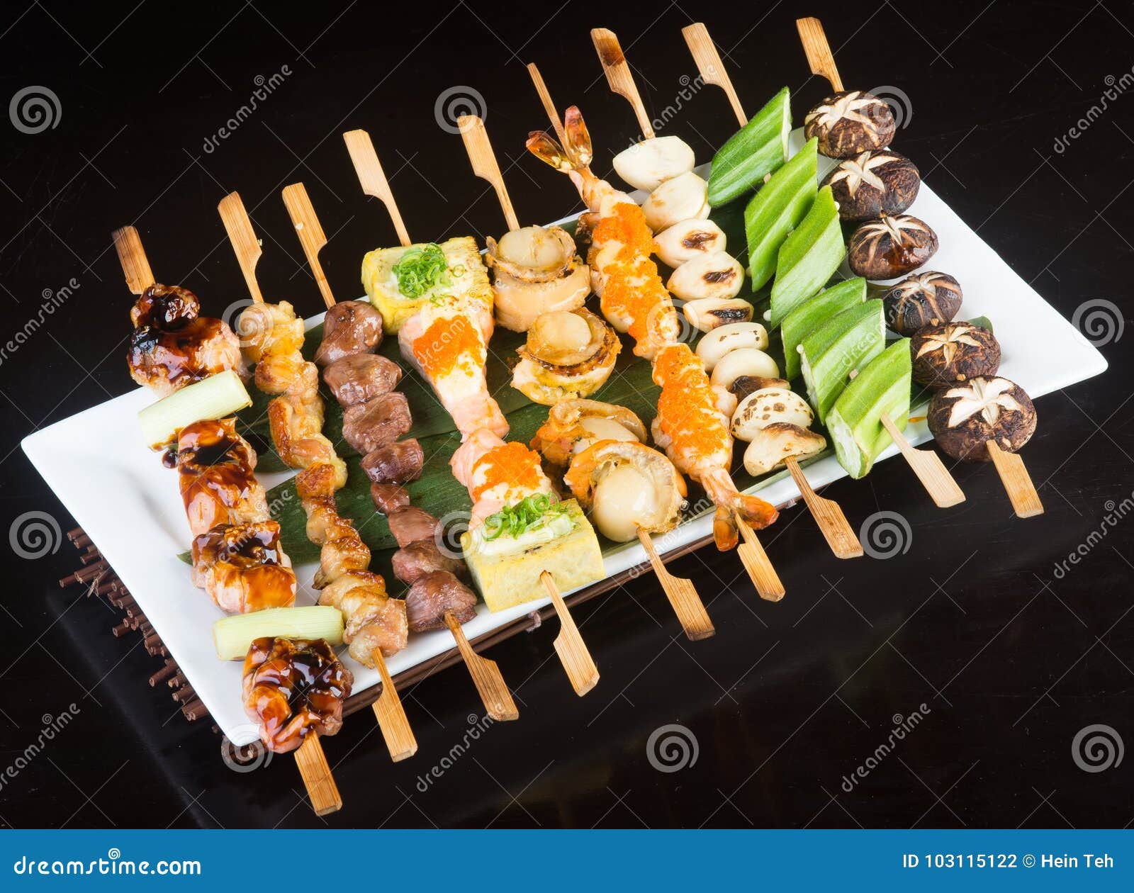Japanese Cuisine. Grill Stick on the Background Stock Photo - Image of ...