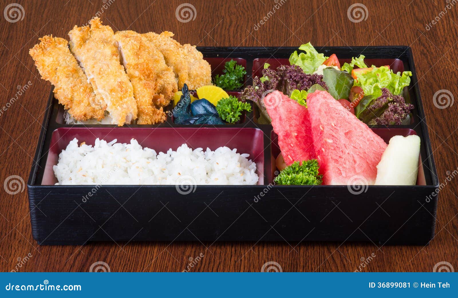 Japanese Cuisine. Lunch Box Set on the Background Stock Image - Image ...