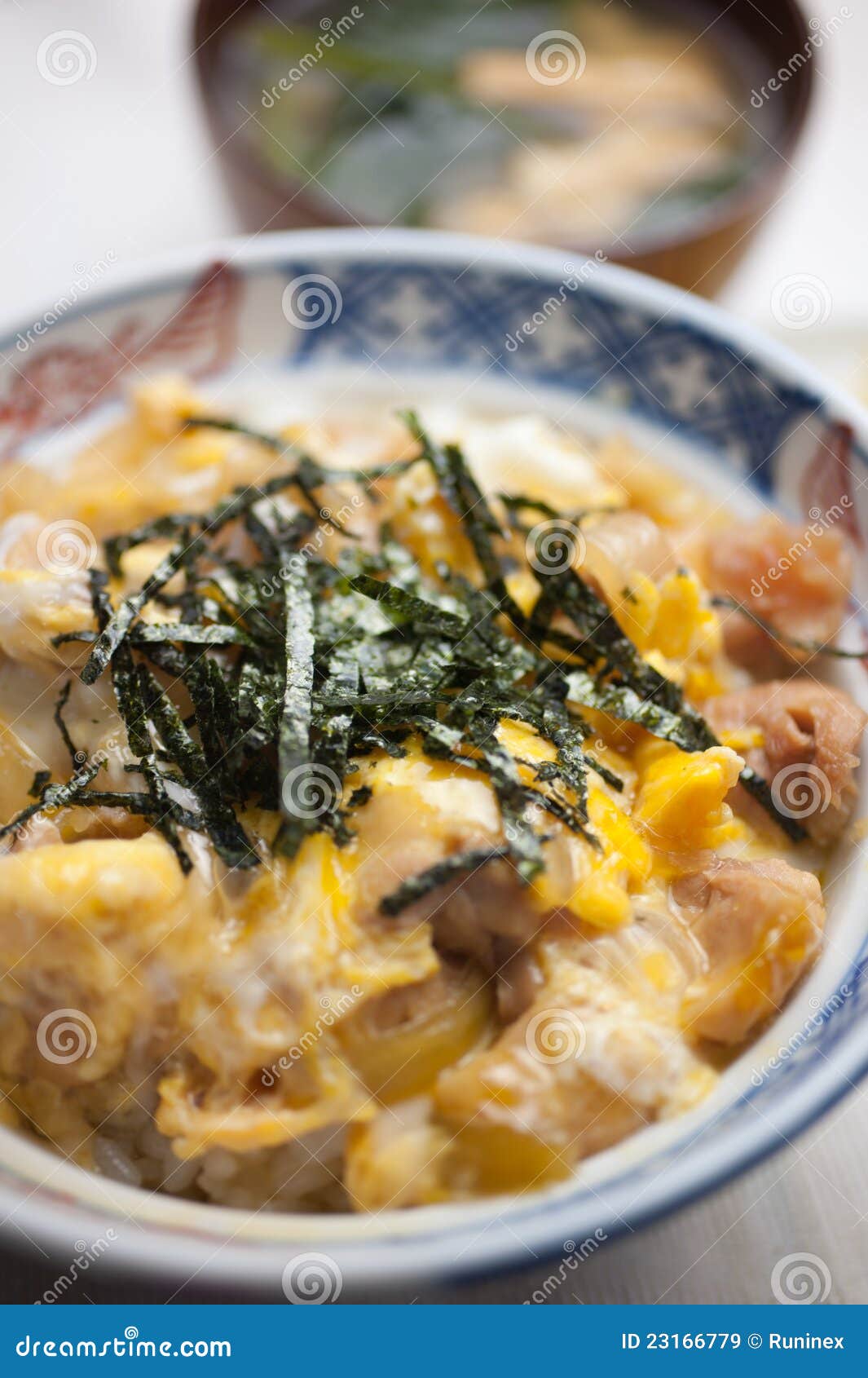 Japanese Cuisine oyakodon stock image. Image of garnish - 23166779