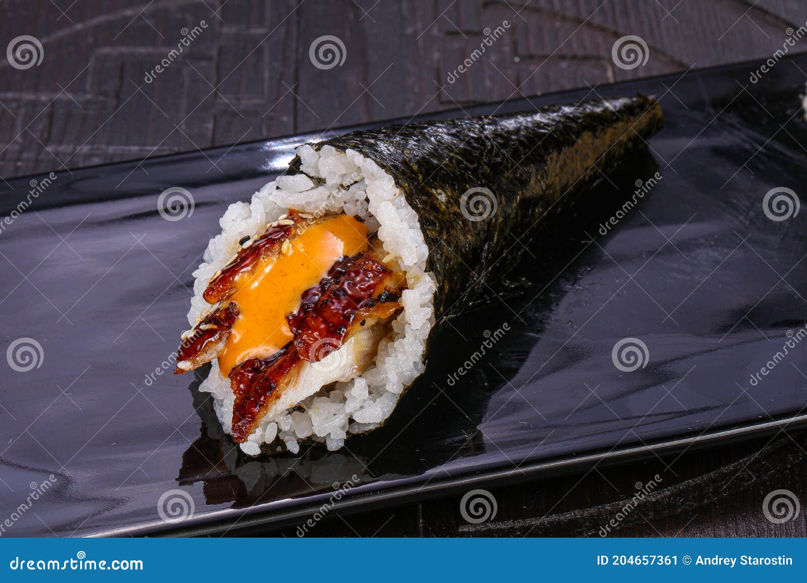 Japanese Cuisine - Temaki with Eel Stock Image - Image of rice, closeup ...