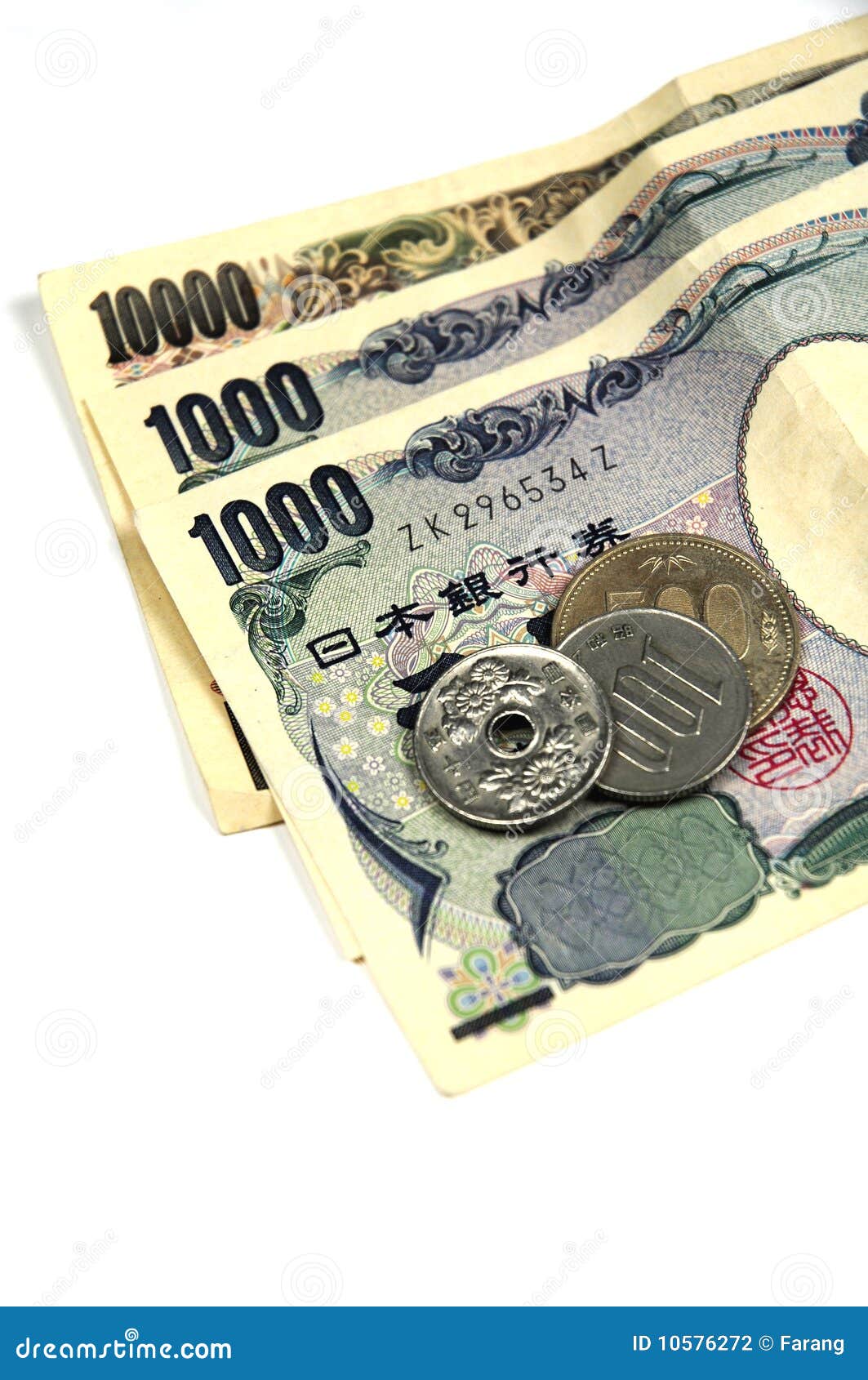 Japanese currency stock photo. Image of coins, bills - 10576272