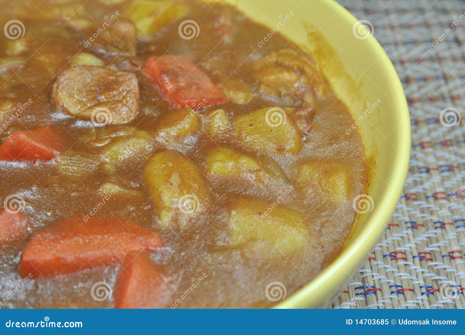 Japanese Curry With Crispy Chicken Popcorn, Potato, And Carrot Royalty ...