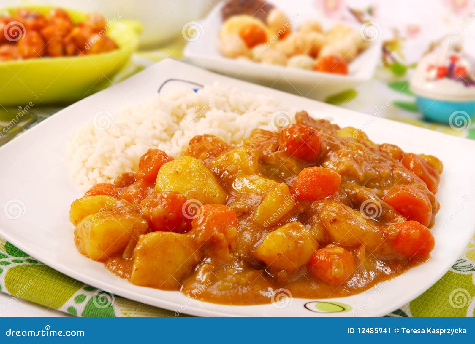Japanese curry rice stock image. Image of potato, cuisine - 12485941