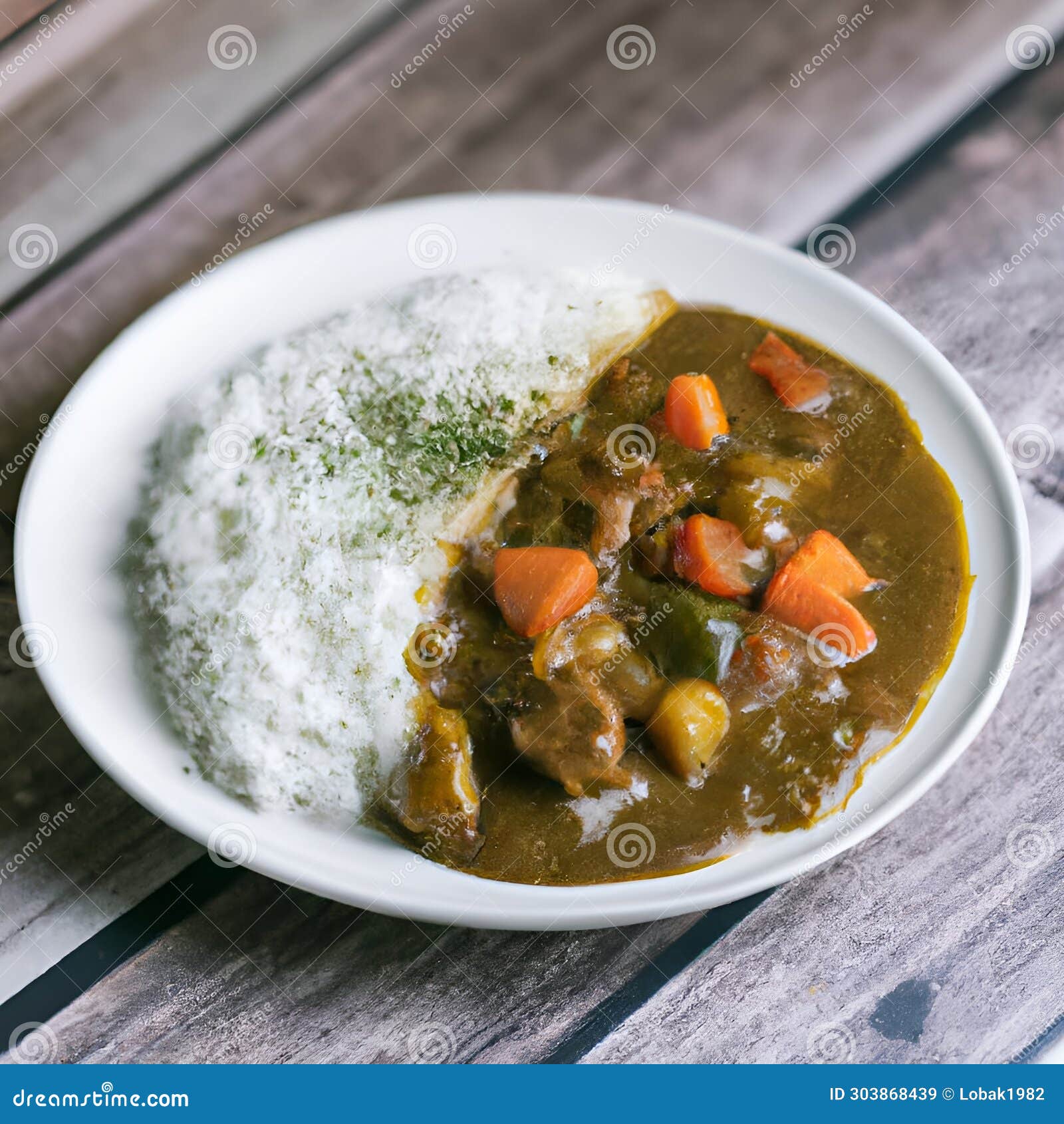 Japanese Curry rice stock illustration. Illustration of vegetable ...