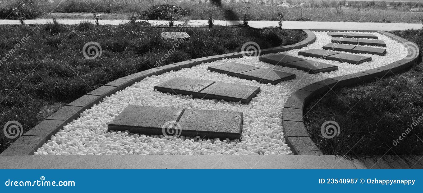 Japanese Curved Pebble Paving Pathway Stock Image - Image of pavers ...