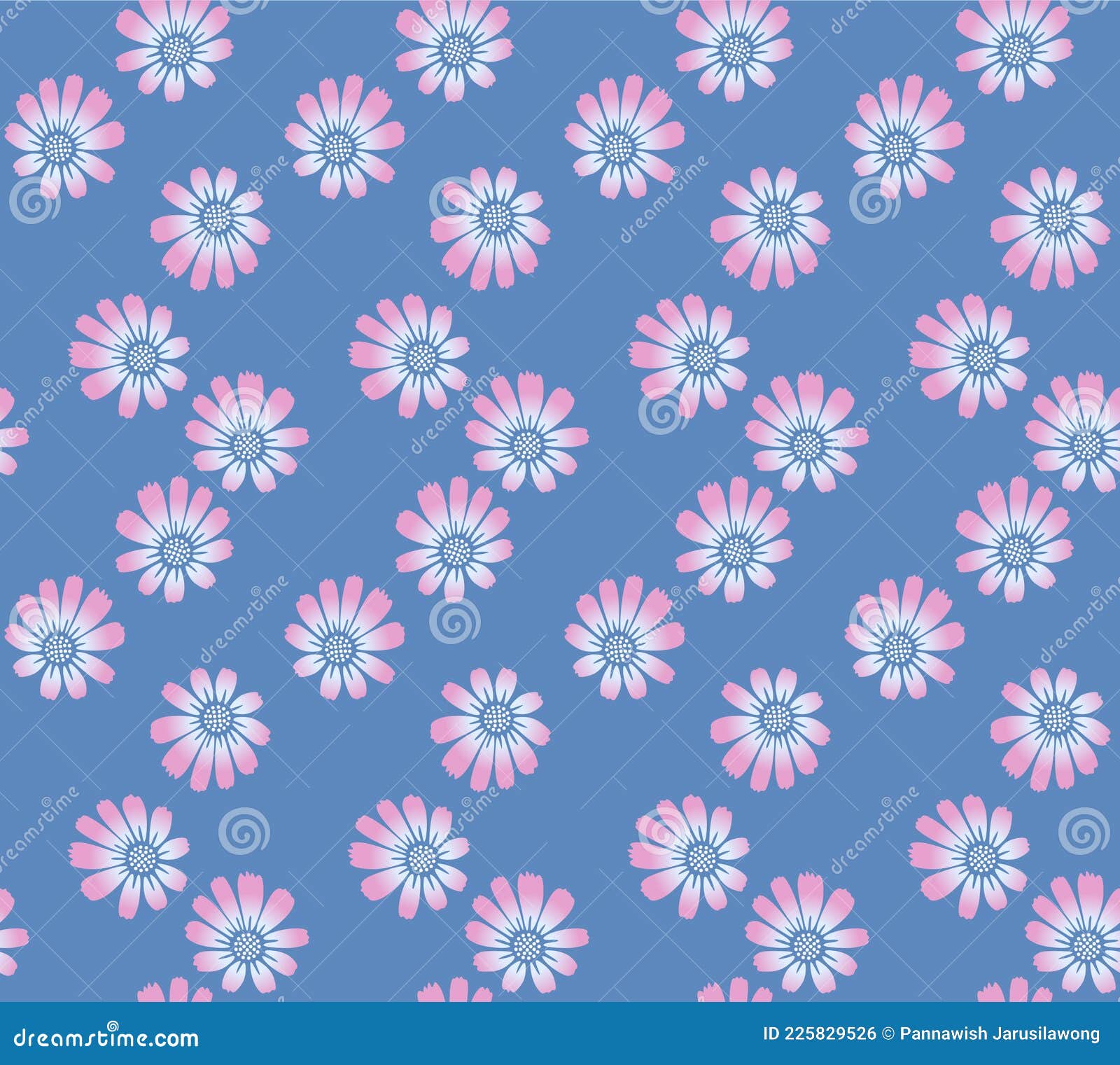 Japanese Cute Big Cherry Blossom Pattern Cartoon Vector | CartoonDealer ...