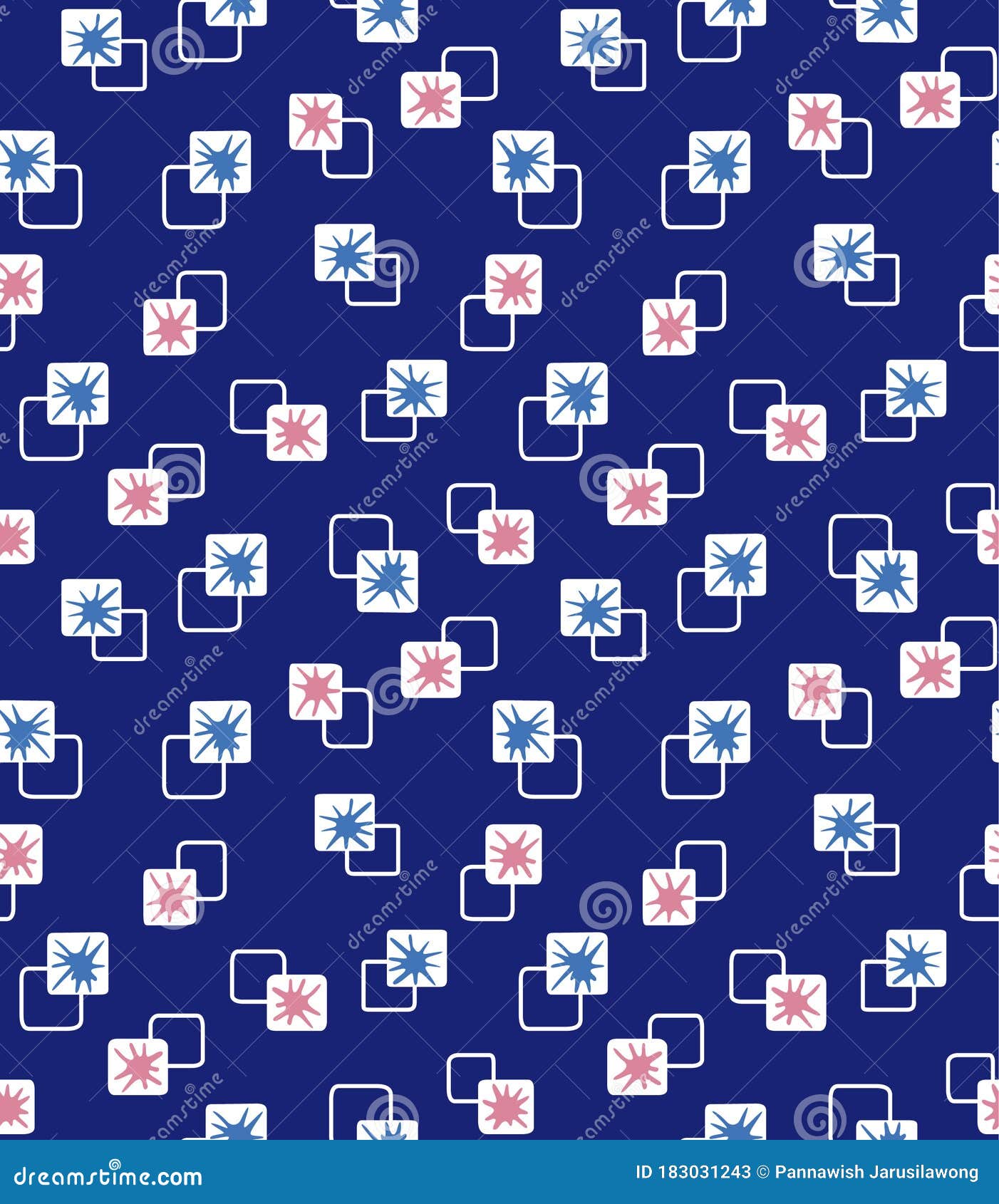 Japanese Cute Square Vector Seamless Pattern Stock Vector ...