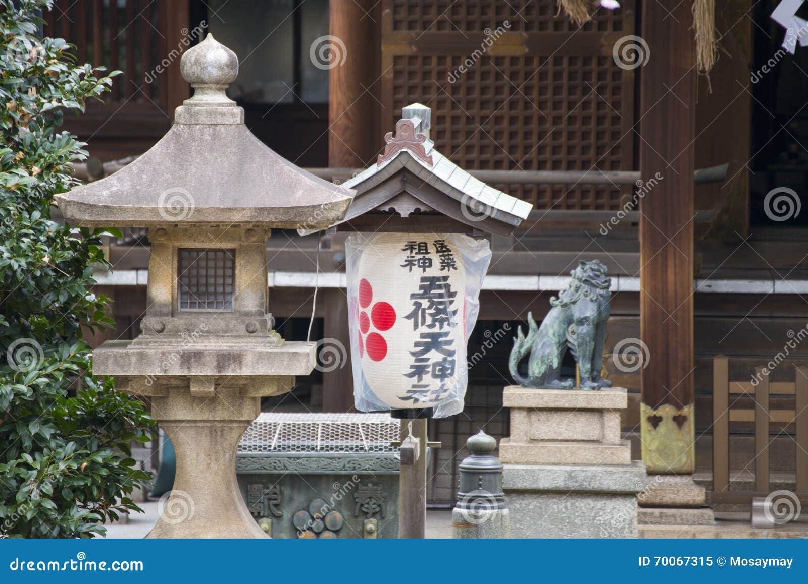 Japanese Decorate in Front of Shrine Stock Image - Image of statue ...