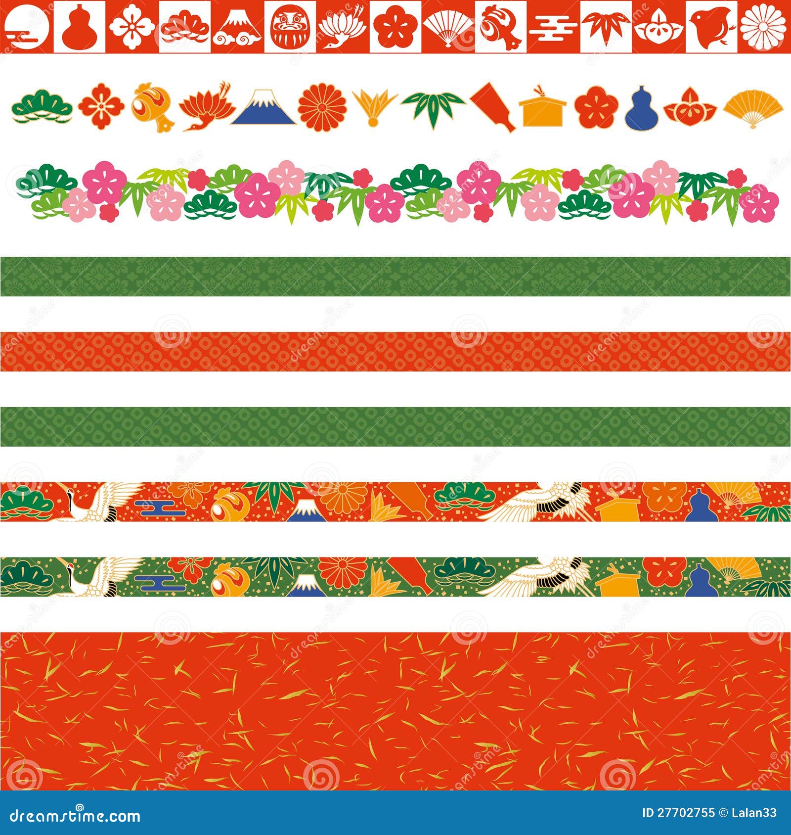 Japanese decorative lines stock vector. Illustration of floral - 27702755