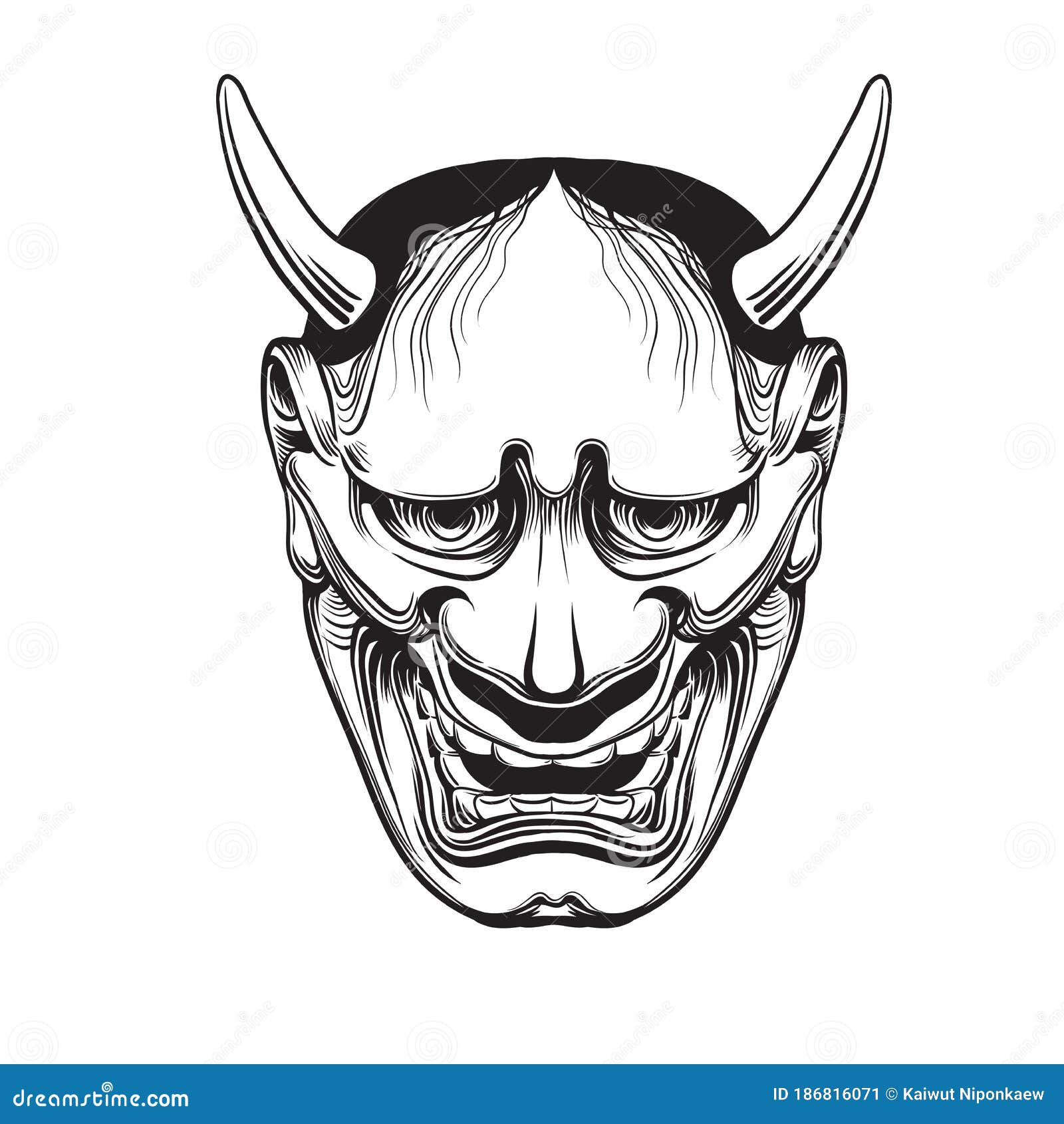 Hannya Mask Pattern, Simple Style Cartoon Vector | CartoonDealer.com ... Hannya Mask Pattern, Simple Style Cartoon Vector | CartoonDealer.com ...