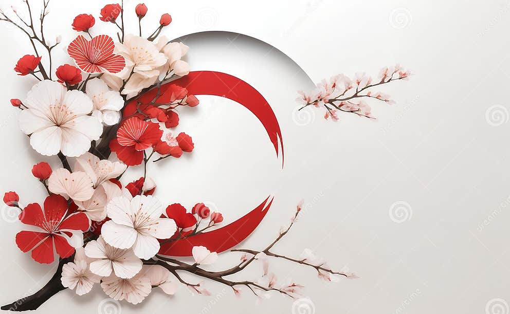 A Japanese Design Background with Empty Space for Text Stock ...