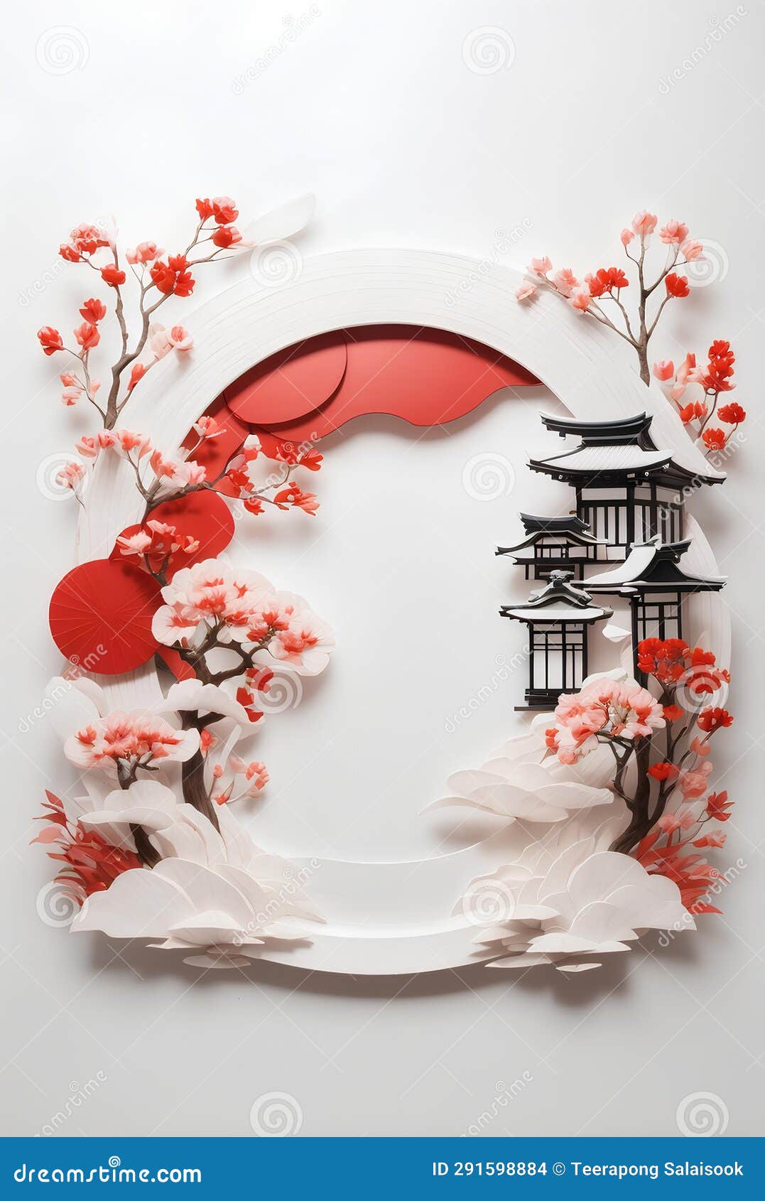 A Japanese Design Background with Empty Space for Text Stock ...