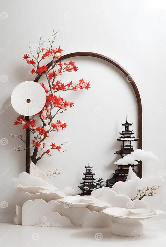 A Japanese Design Background with Empty Space for Text Stock ...