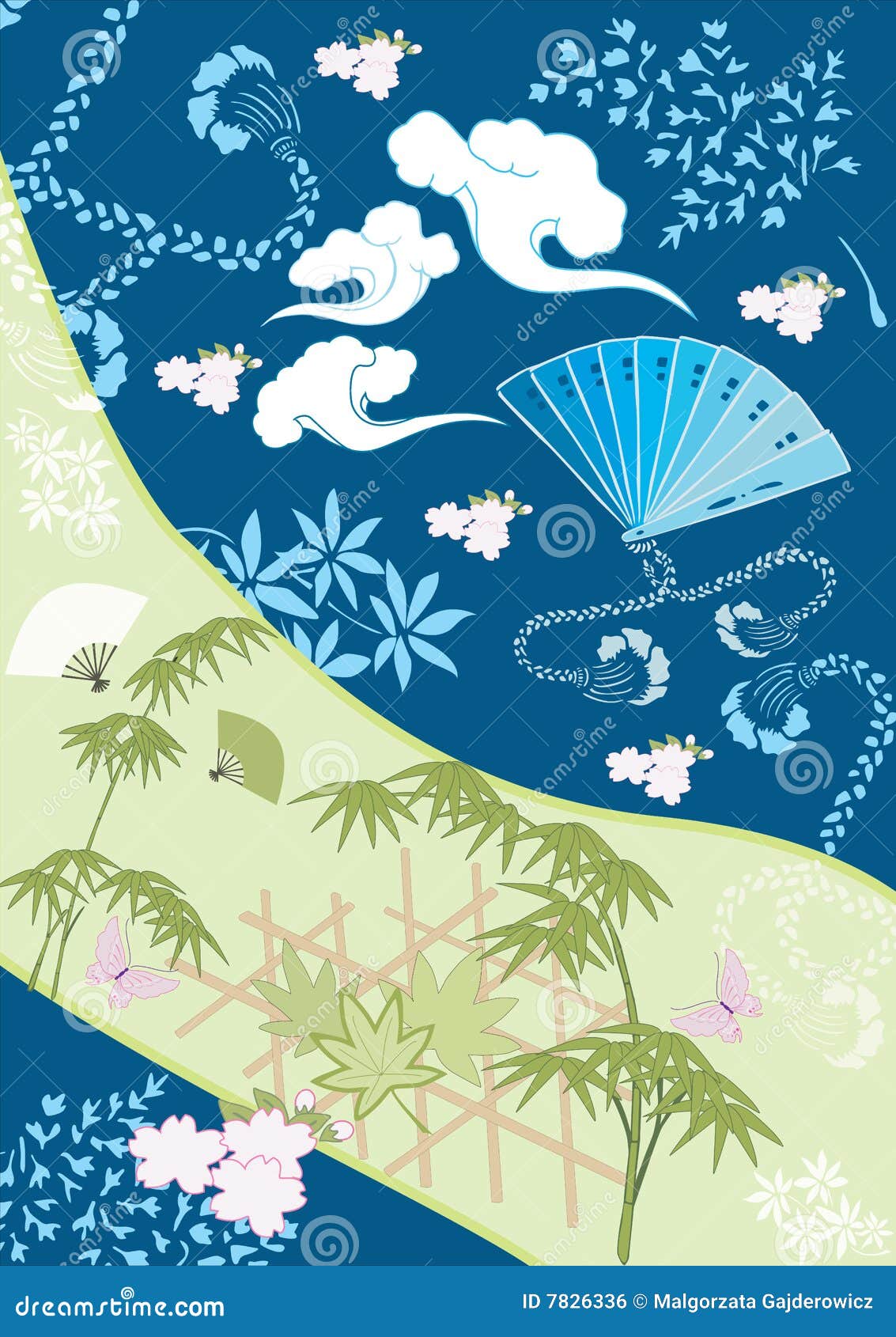 Japanese Design Elements III Stock Vector - Illustration of floral ...