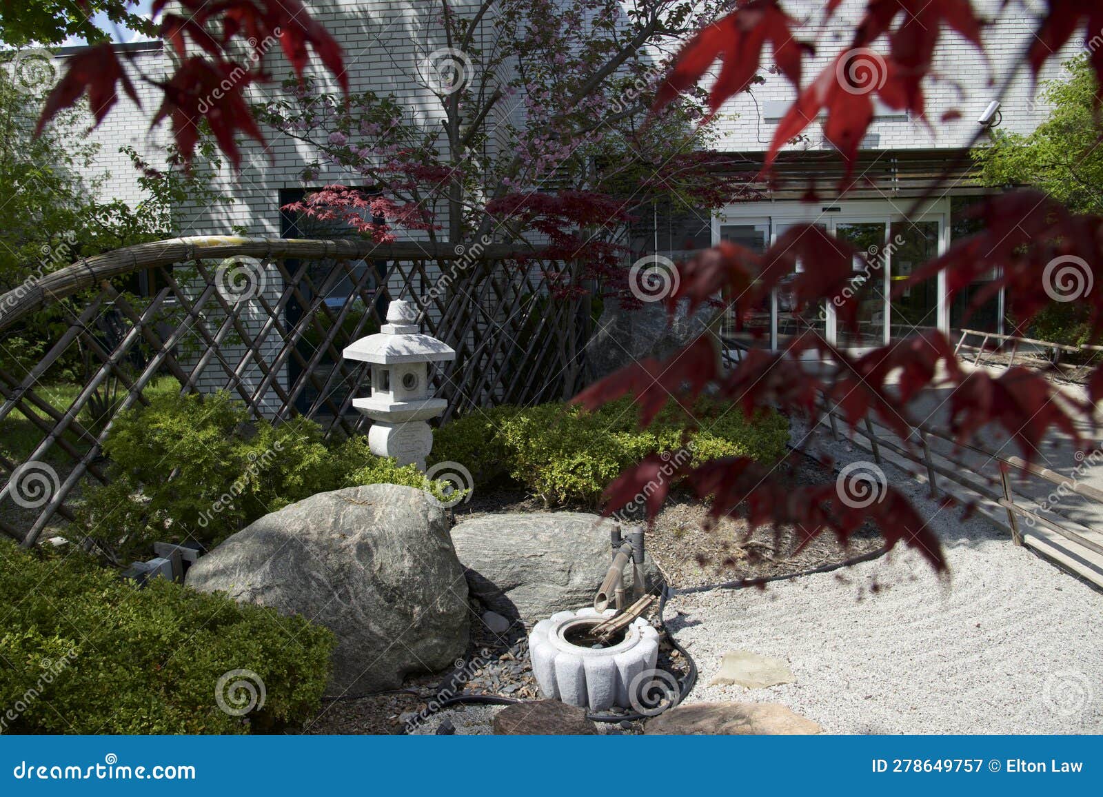 Japanese design garden stock image. Image of landscaped - 278649757