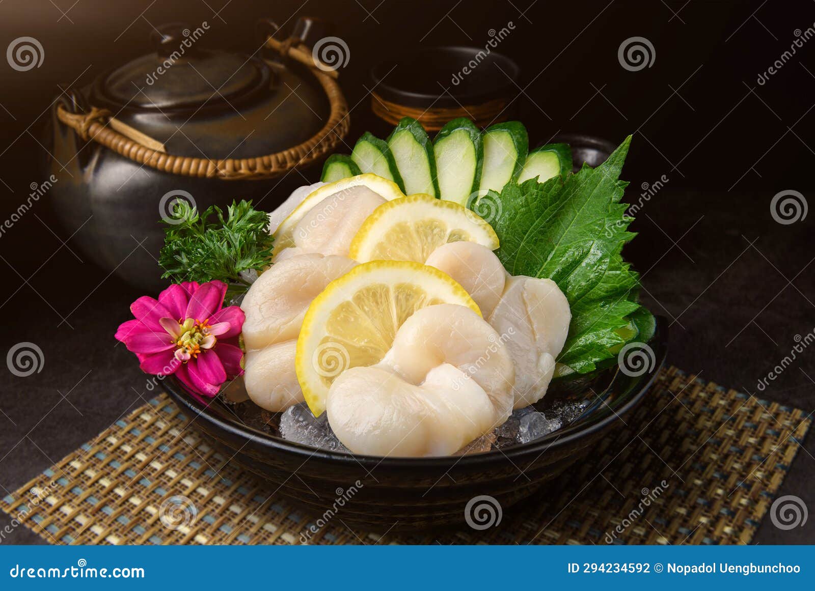 Hotate sashimi stock photo. Image of freshness, shell - 294234592