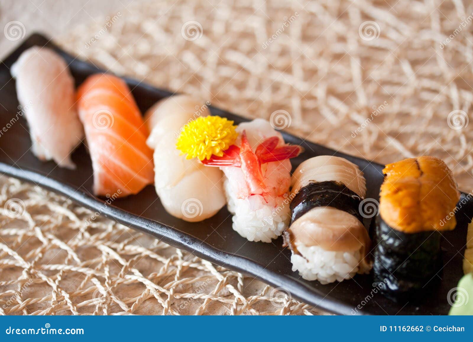 Japanese Dishes - Sushi Set Stock Photo - Image of fresh, presentation ...