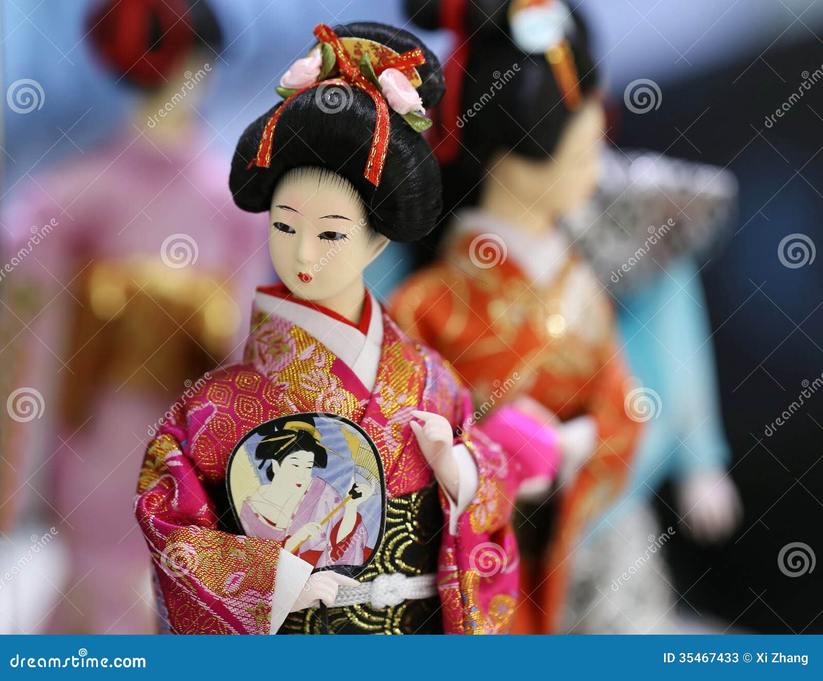 Japanese Doll stock image. Image of girl, umbrella, gift - 35467433