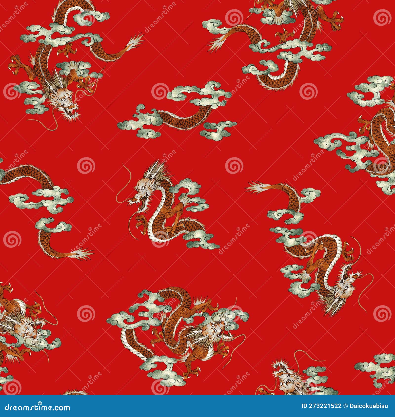 Japanese Dragon Pattern Drawn by Hand, Stock Photo - Image of painting ...