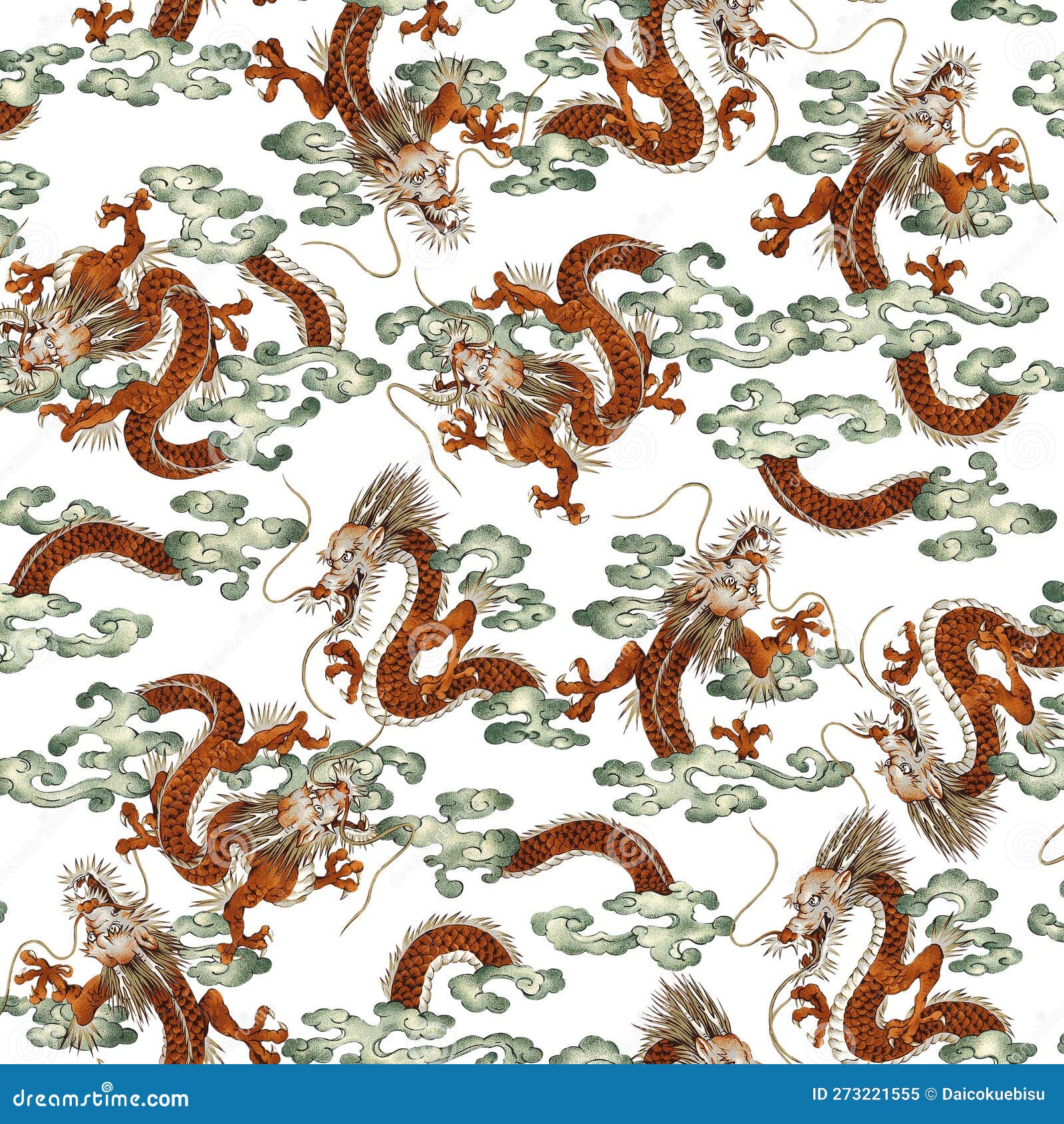 Japanese Dragon Pattern Drawn by Hand, Stock Image - Image of symbol ...