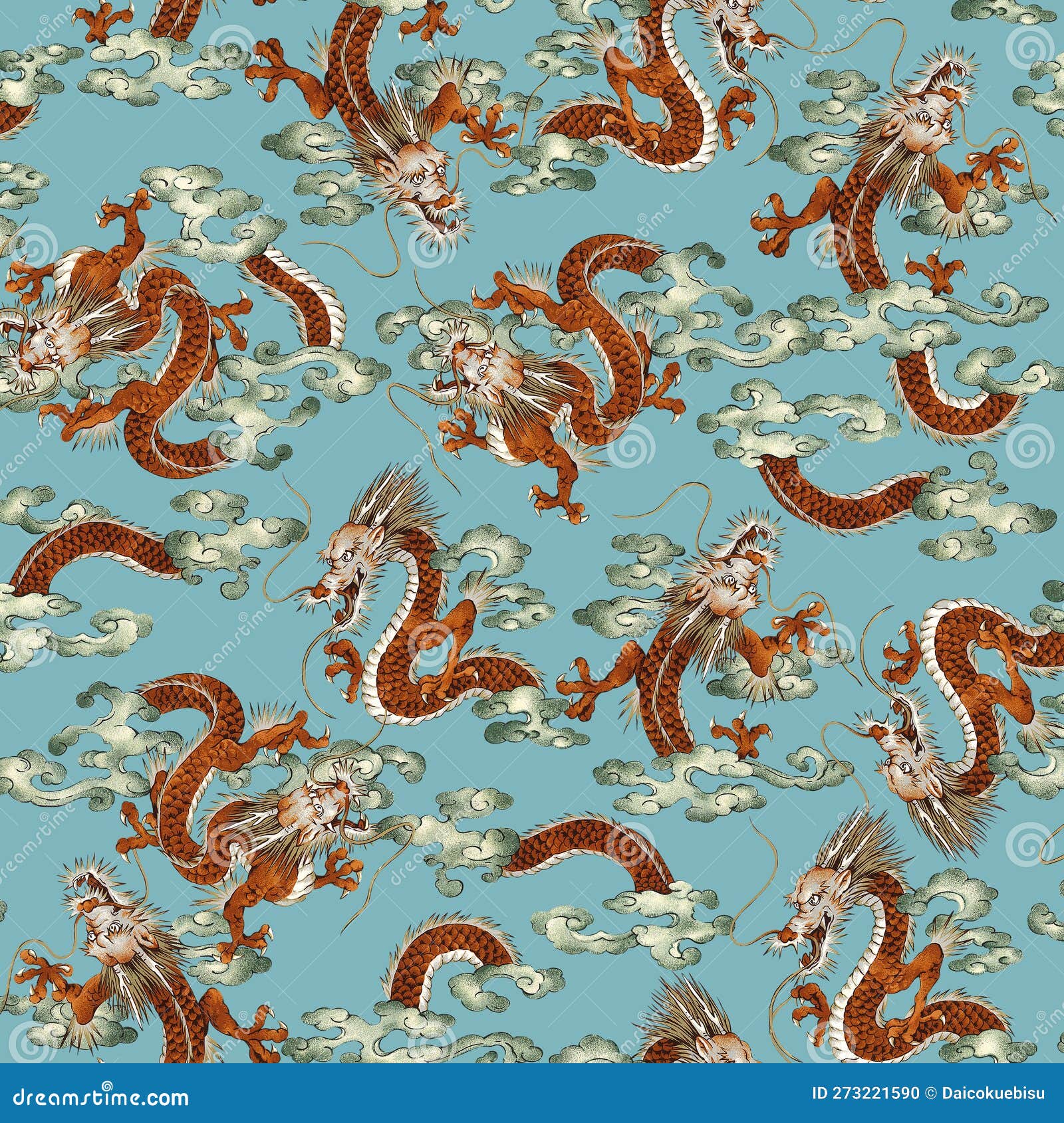 Japanese Dragon Pattern Drawn by Hand, Stock Photo - Image of culture ...