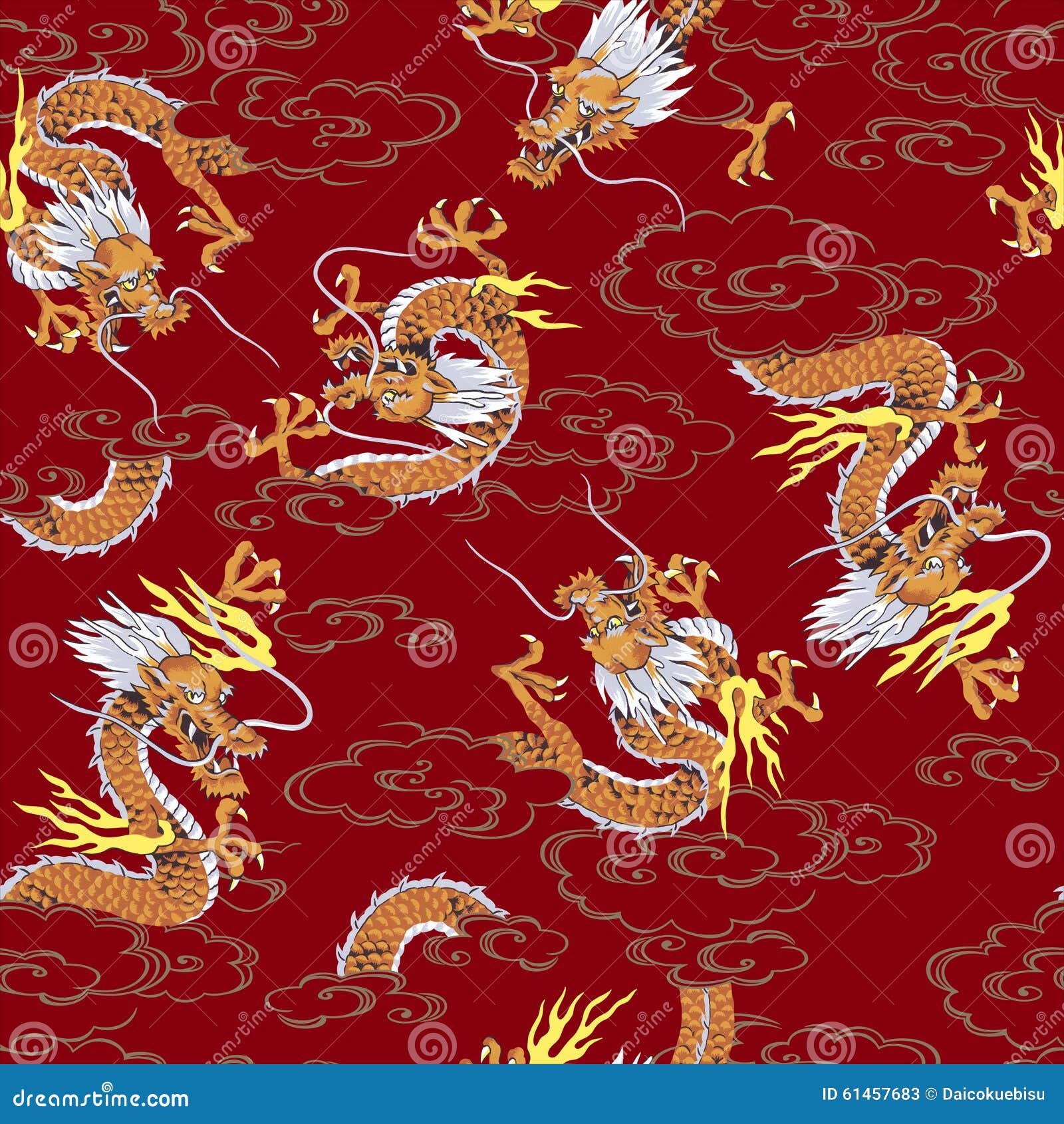 Japanese dragon pattern stock illustration. Illustration of graphic ...