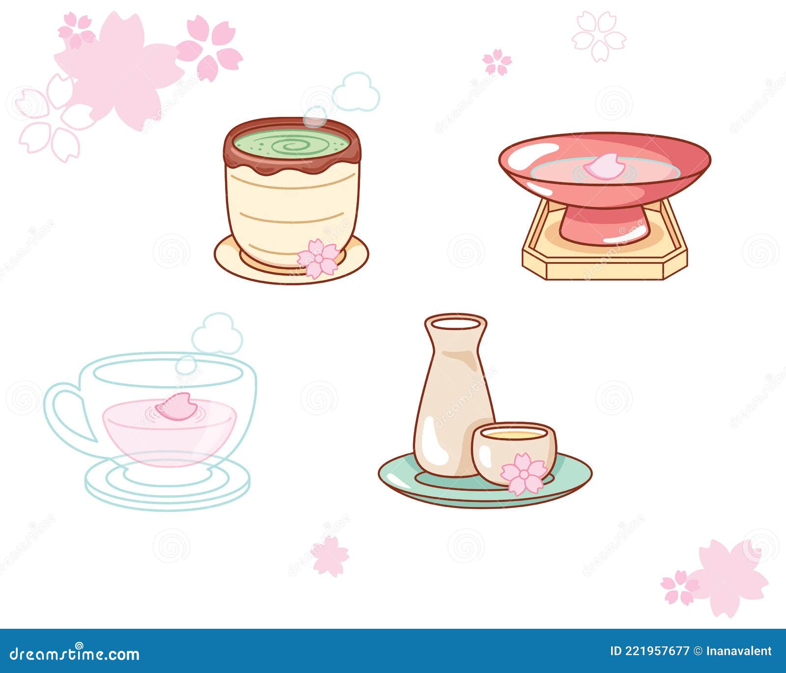 Japanese Drink, Sake, Shochu, Matcha, Tea Stock Vector - Illustration ...