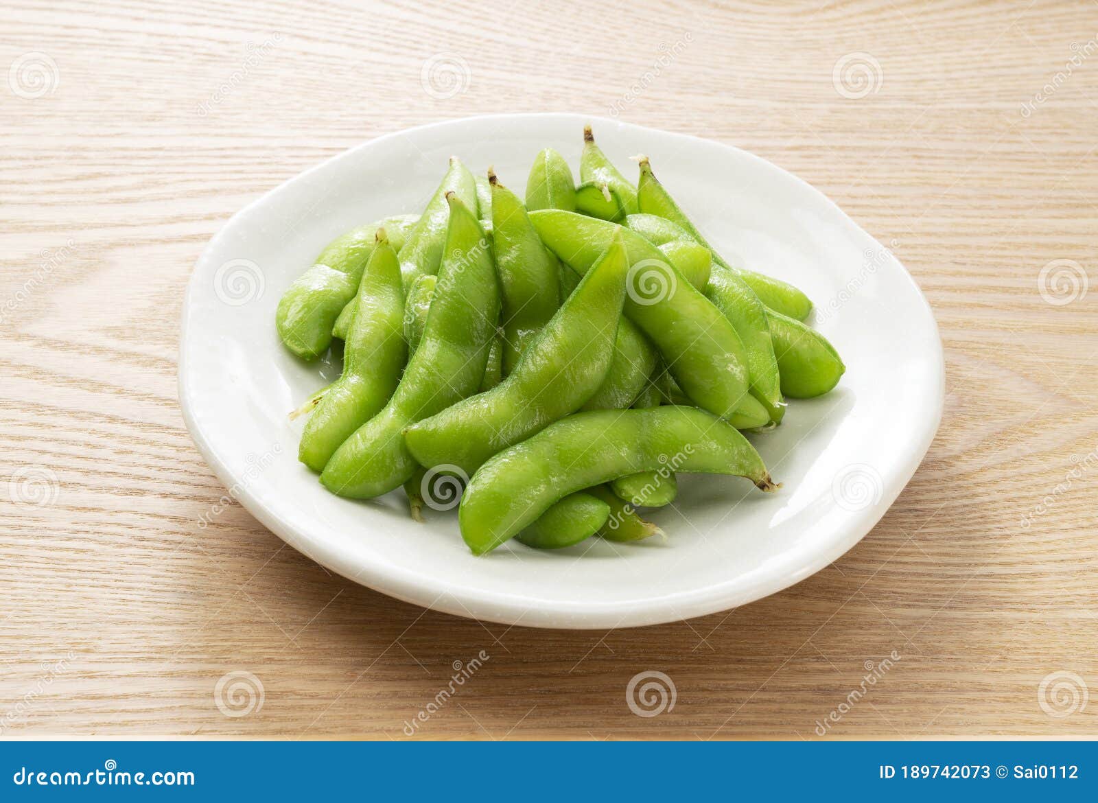 Japanese Edamame in the Background of Wood Grain Stock Image - Image of ...