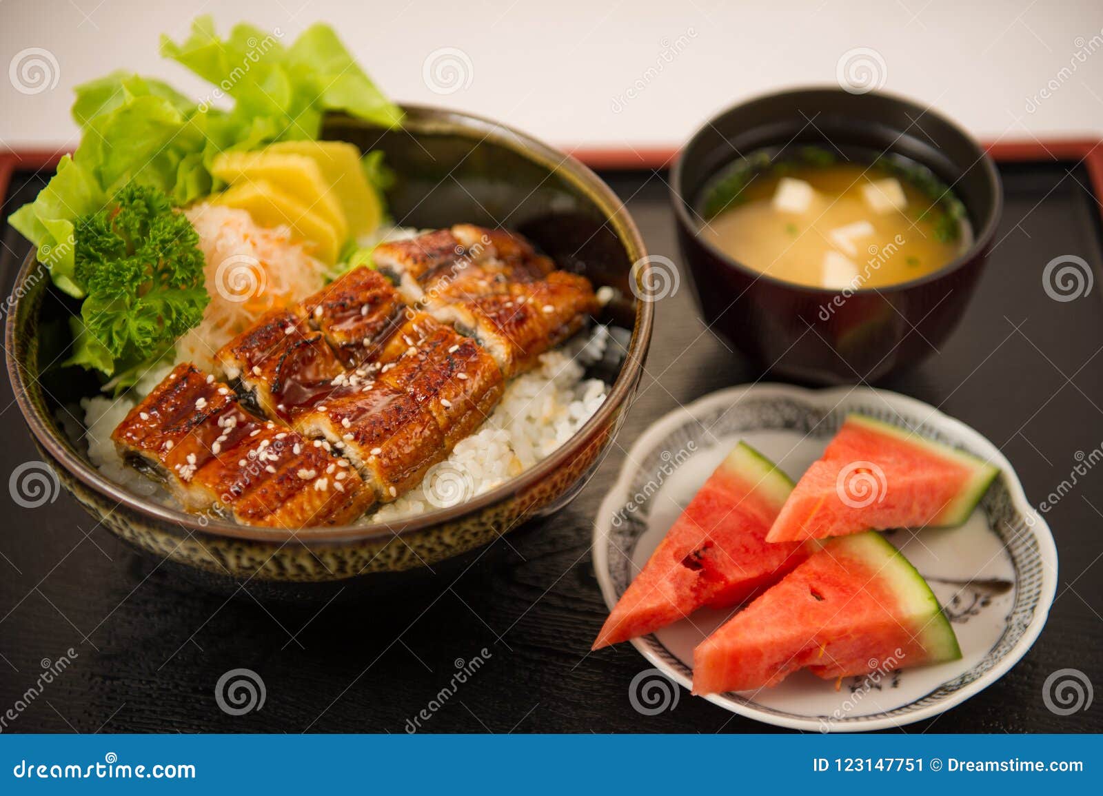 Japanese Eel Grilled with Rice or Unagi Don Stock Image - Image of ...